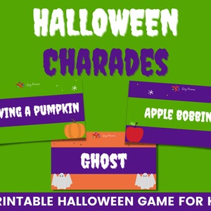Halloween Charades Printable Cards Printable Halloween Game Kids ...