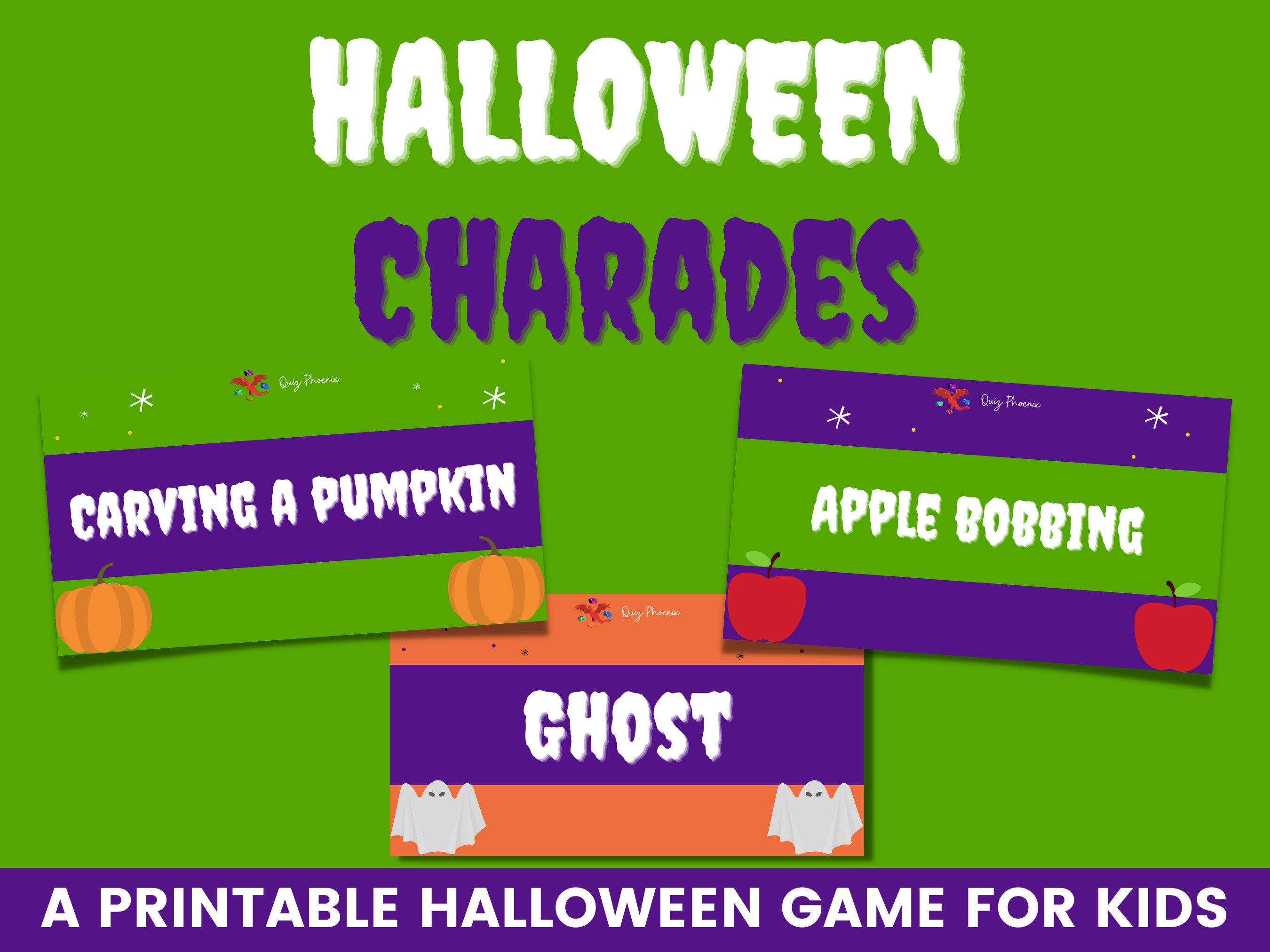 Halloween Charades Printable Cards | Printable Halloween Game | Kids ...