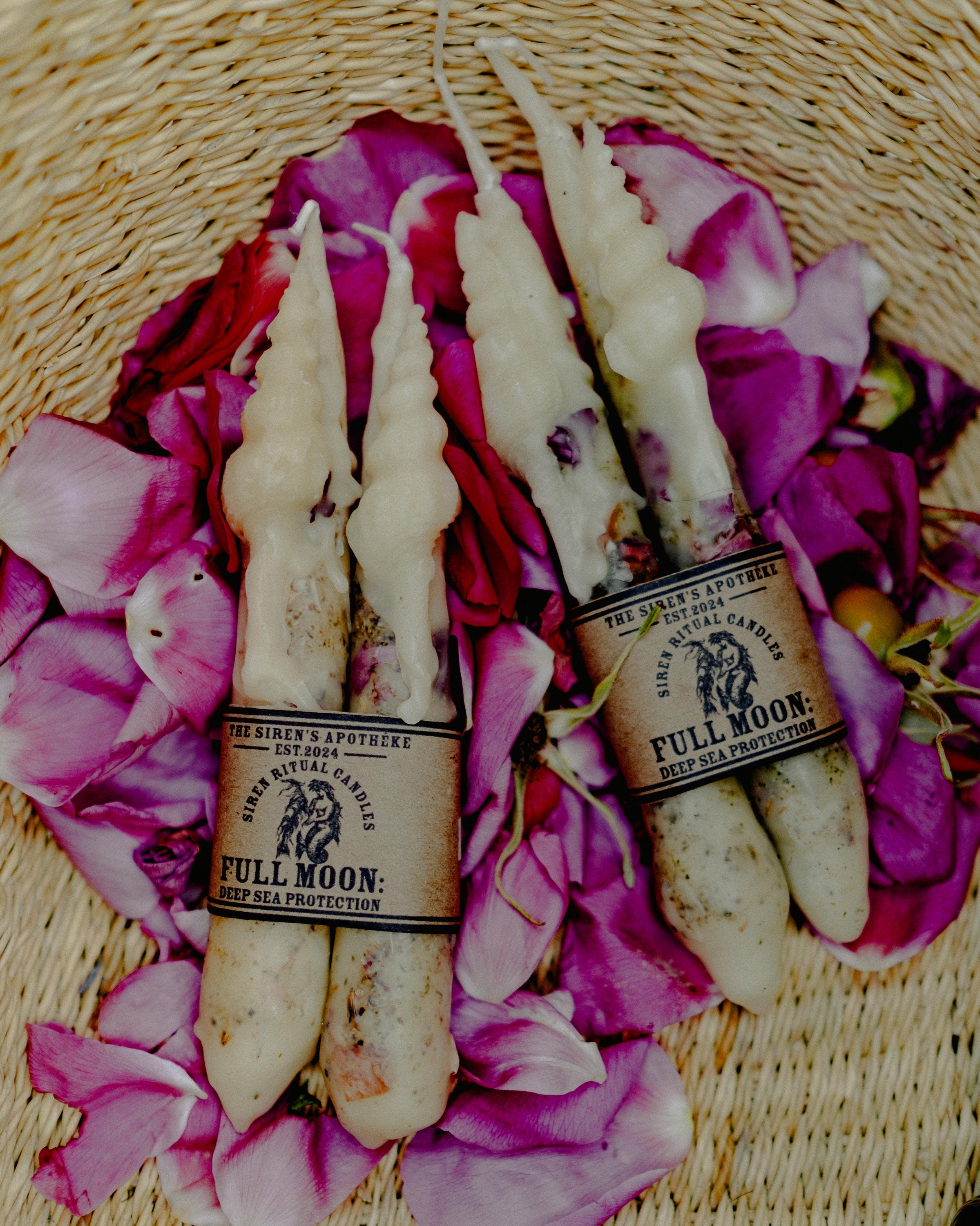 Siren Ritual Candles • Full Moon • Deep Sea Protection - Etsy