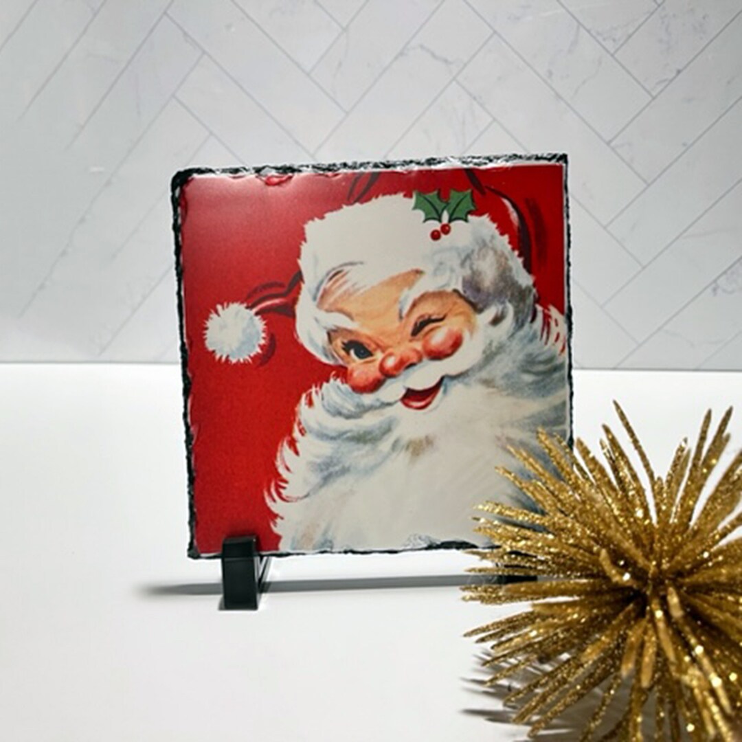 Santa Photo Rock Slate – Christmas Home Decor (5x5) - Etsy