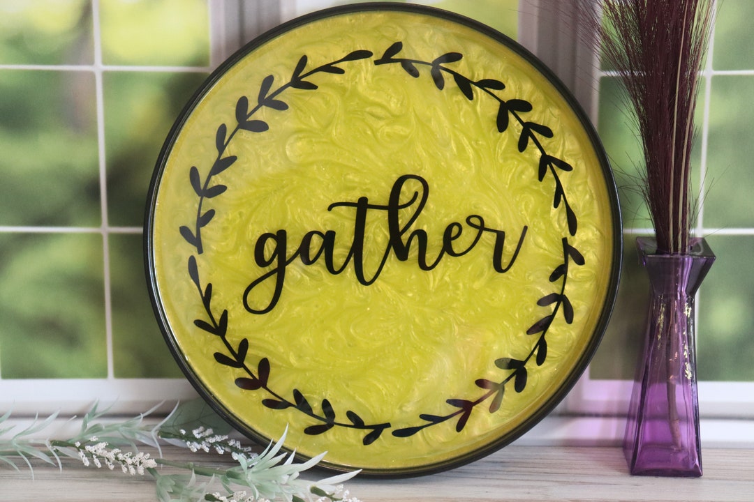 Gather Tray Wood Tray Round Serving Tray Party Tray - Etsy