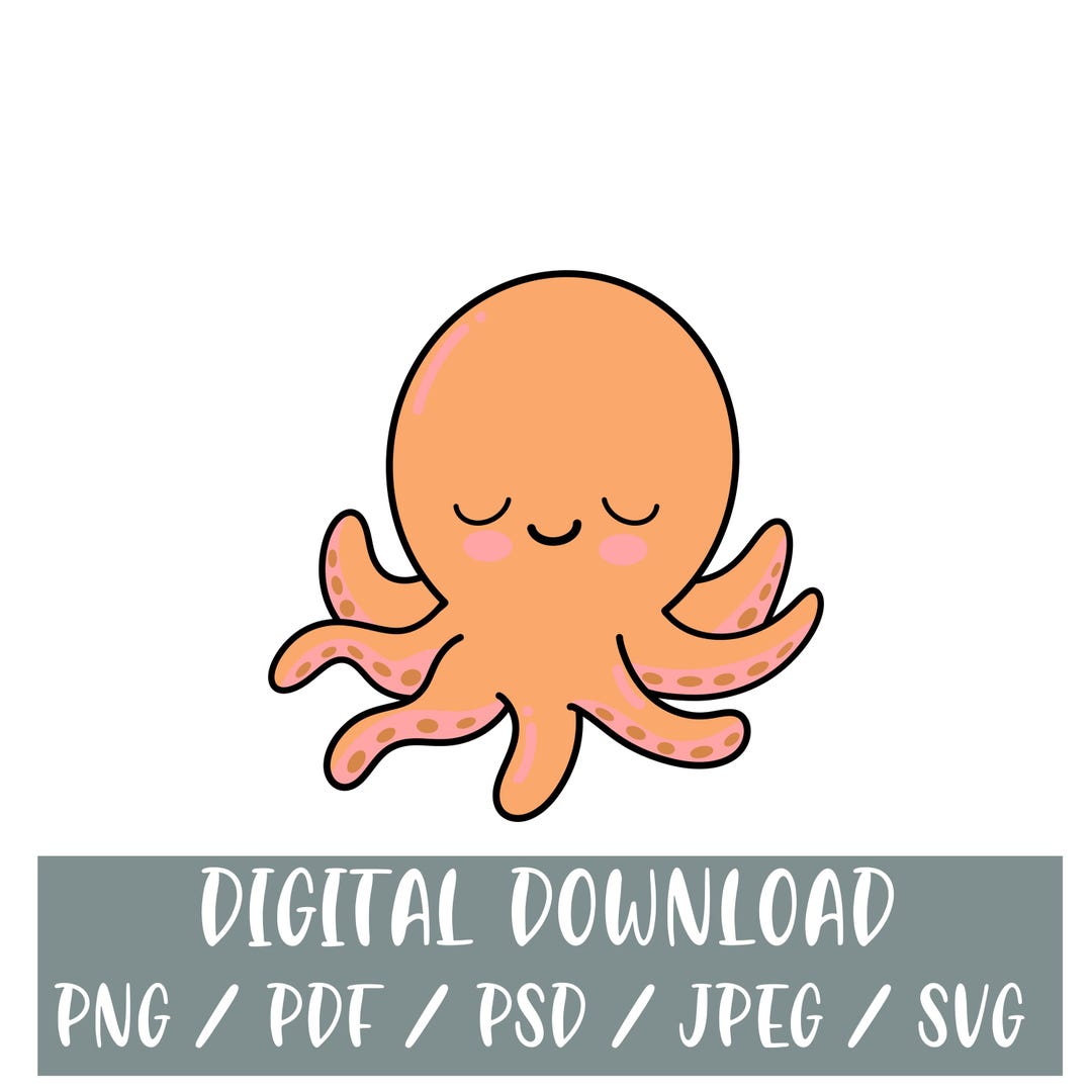 Cute Octopus SVG File Vinyl Cutting Machine Design Octopus File for ...