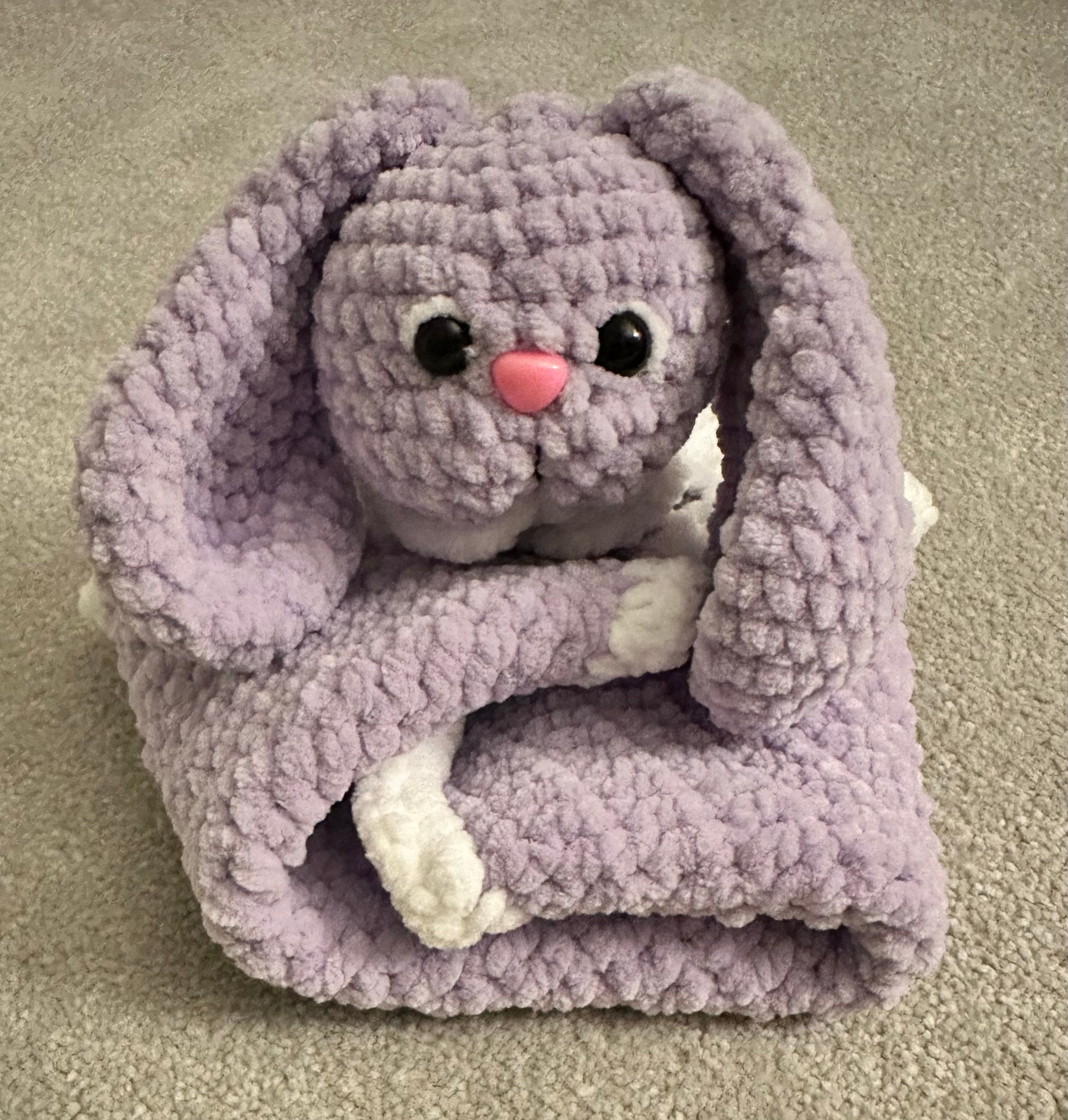 Bunny Crochet Comforter Blanket Bunny Lovey Soft Rabbit Comfort - Etsy