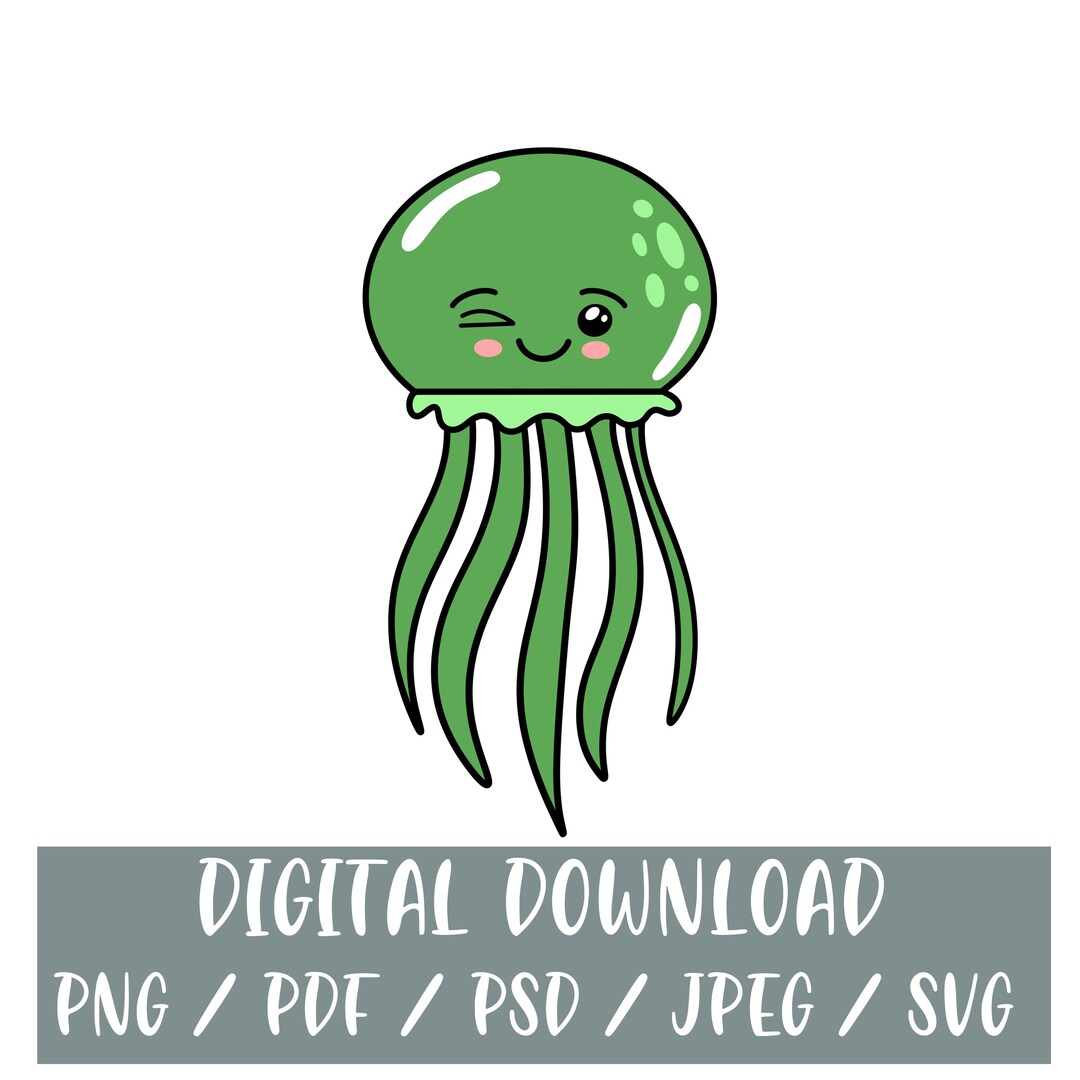 Cute Jellyfish SVG File Vinyl Cutting Machine Design Jellyfish File for ...