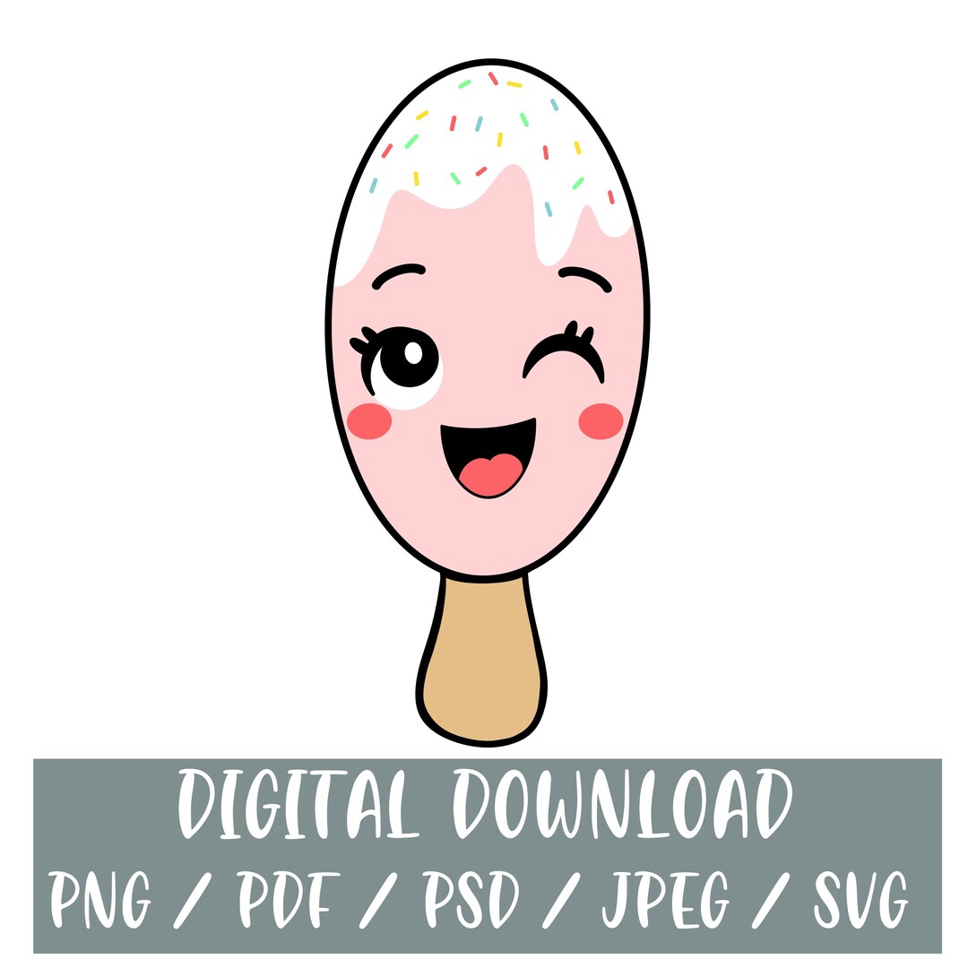 Cute Sprinkle Ice Cream SVG File Vinyl Cutting Machine Design Ice Lolly ...