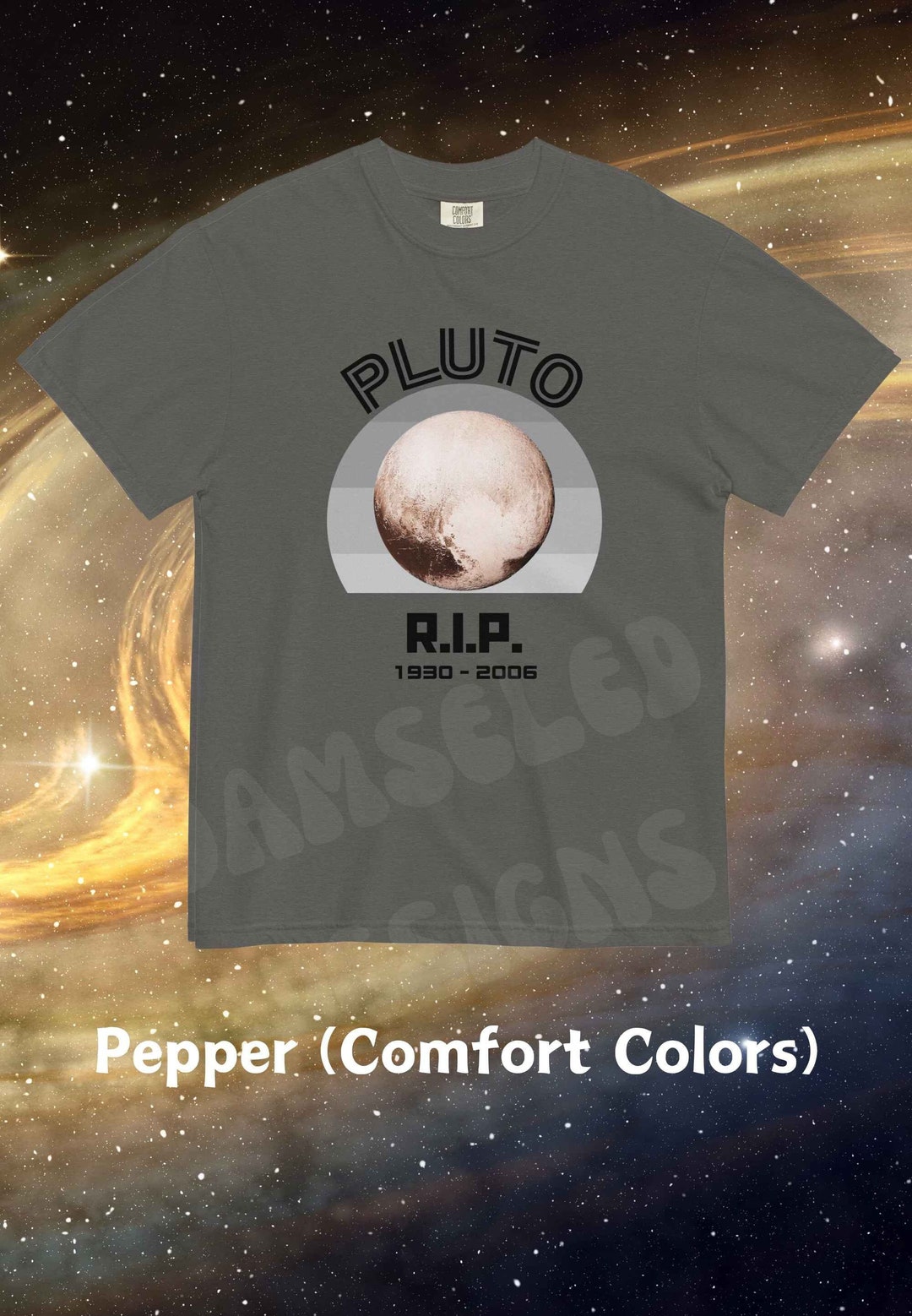 Pluto R.I.P. Comfort Colors Crew Neck Heavyweight T-shirt Dwarf Planet ...