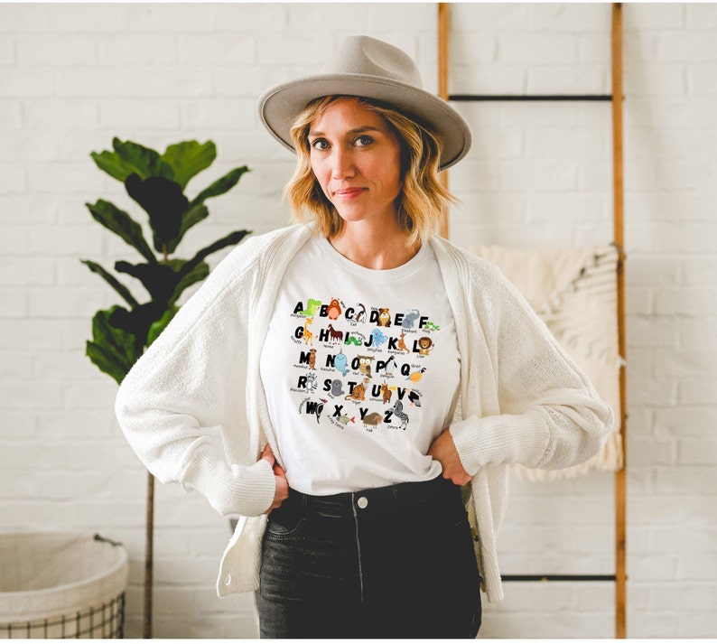 Alphabet Animals T-shirt - Adult Sizes | ABC Animal Shirt ...