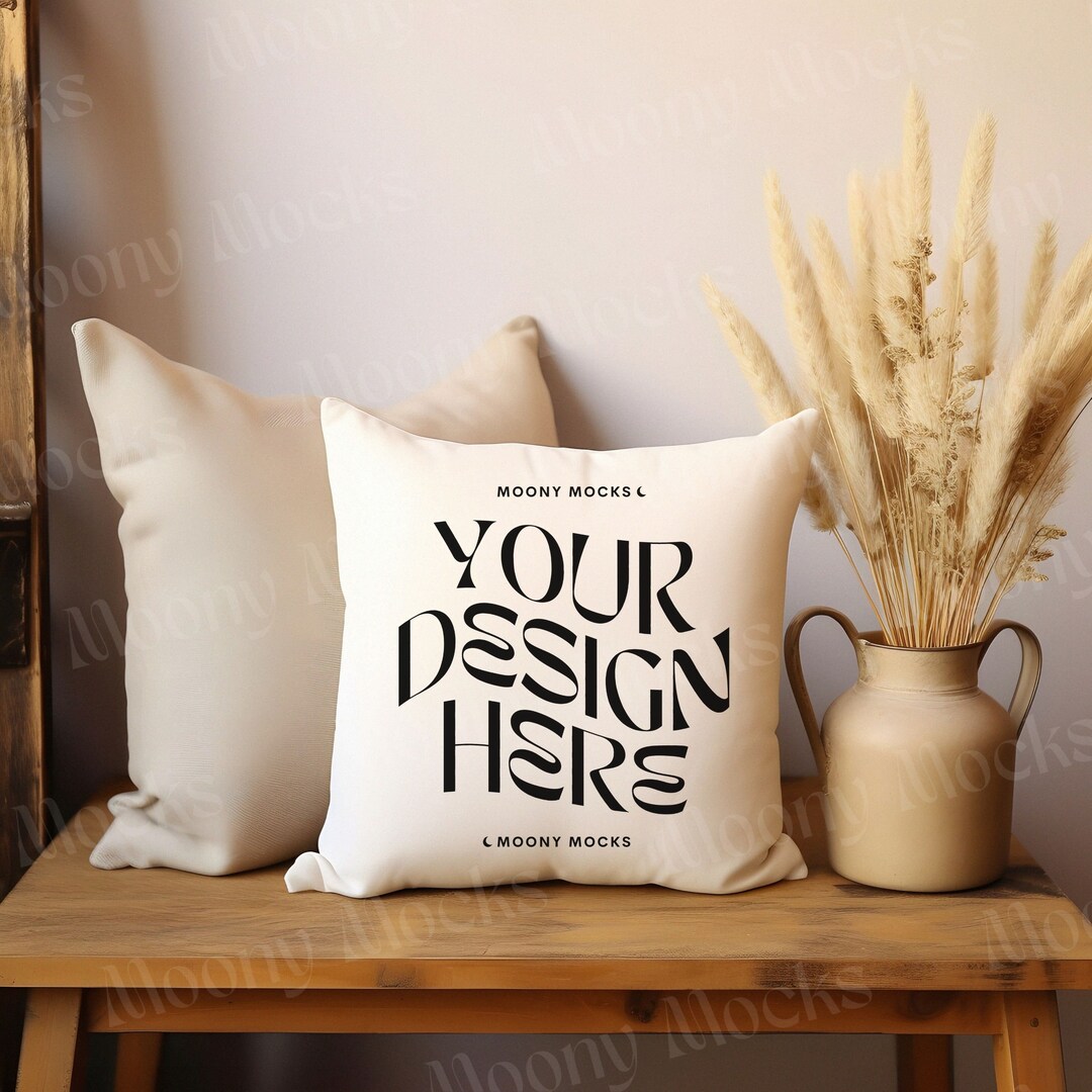 Pillow Mockup Styled Pillow Mockup Square Pillow Mockup Boho Accent ...