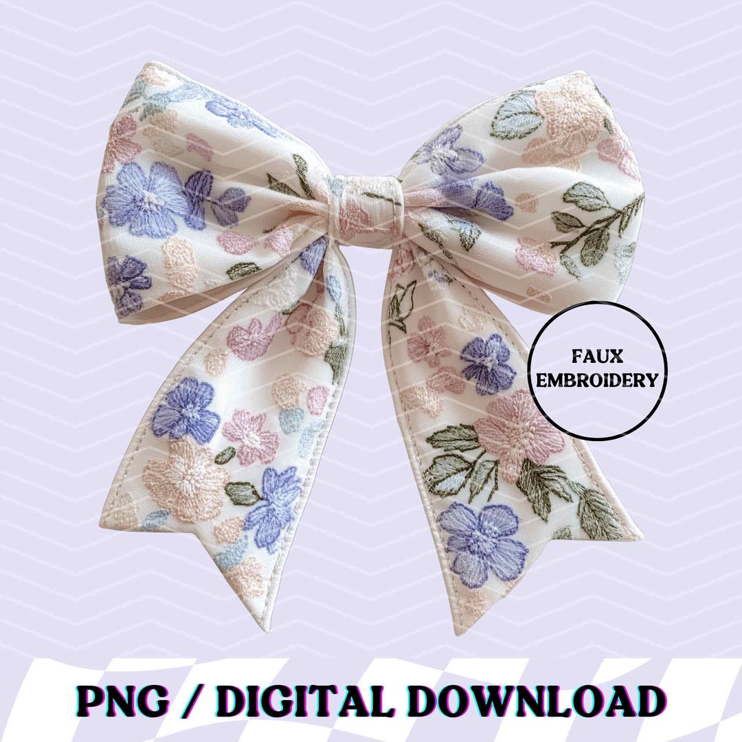Faux Embroidery PNG Grandmillennial Coquette Bow Quilted Patchwork ...