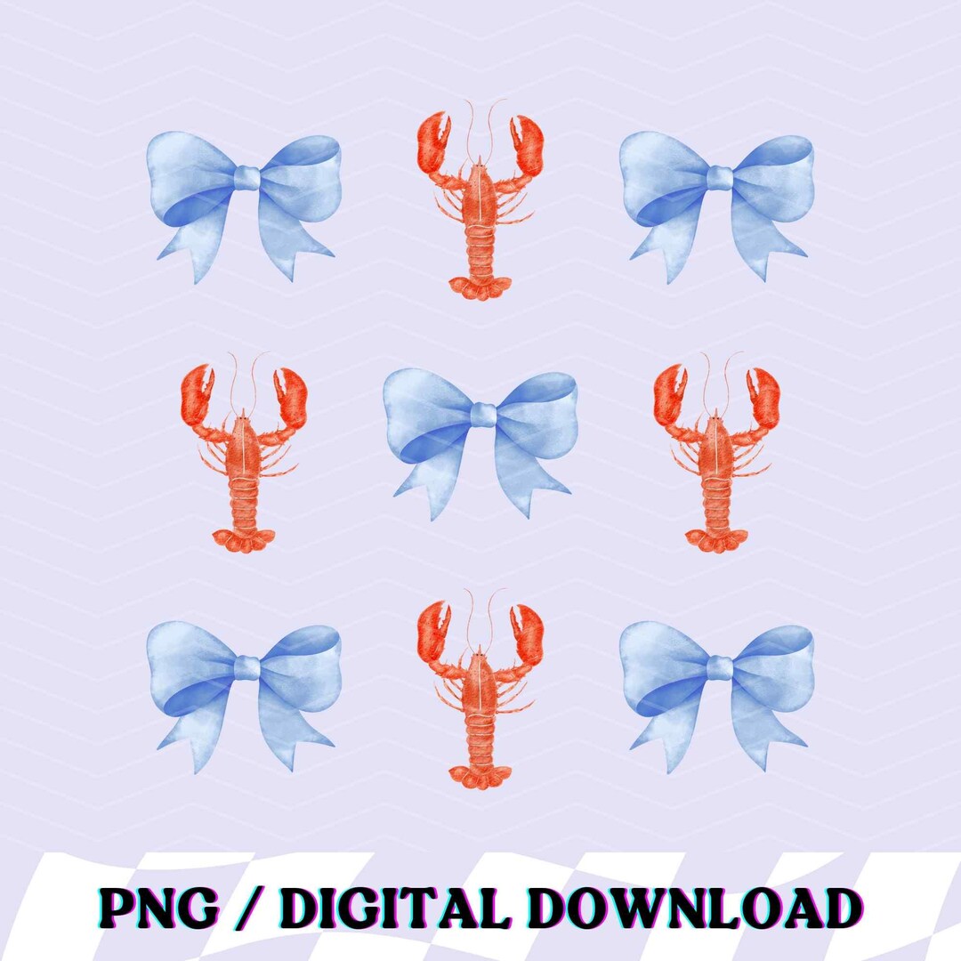Coquette Lobster PNG Fisherman Aesthetic Trendy Coastal PNG Clipart ...
