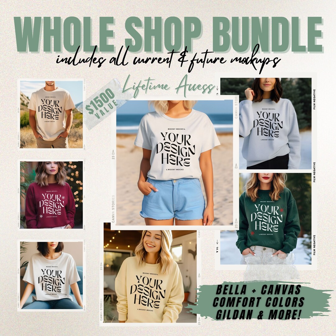 Whole Shop Mockup Bundle Entire Shop Bundle Mega Bundle Gildan 18000 ...