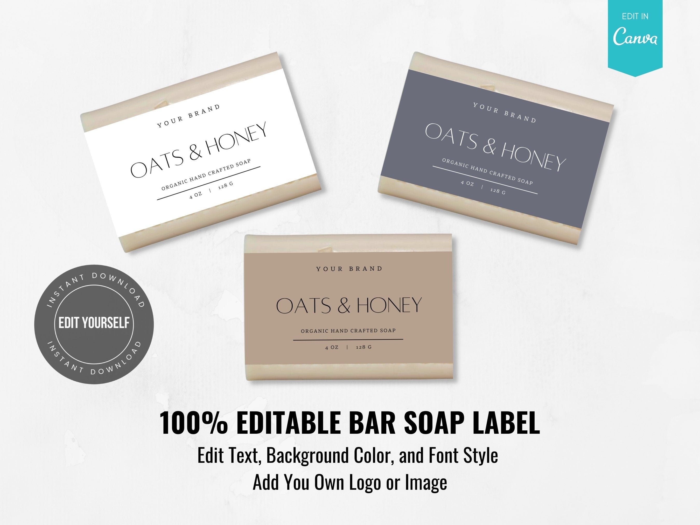 Custom Bar Soap Label Template Editable Product Design - Etsy Canada