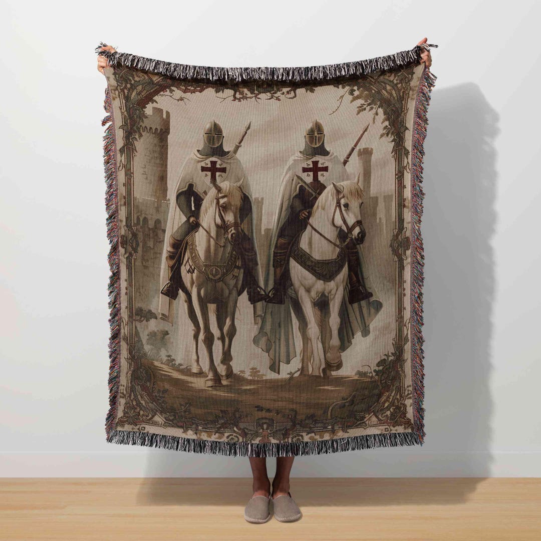 Medieval Knight, Woven Blanket, Fantasy Knights Throw, Medieval ...