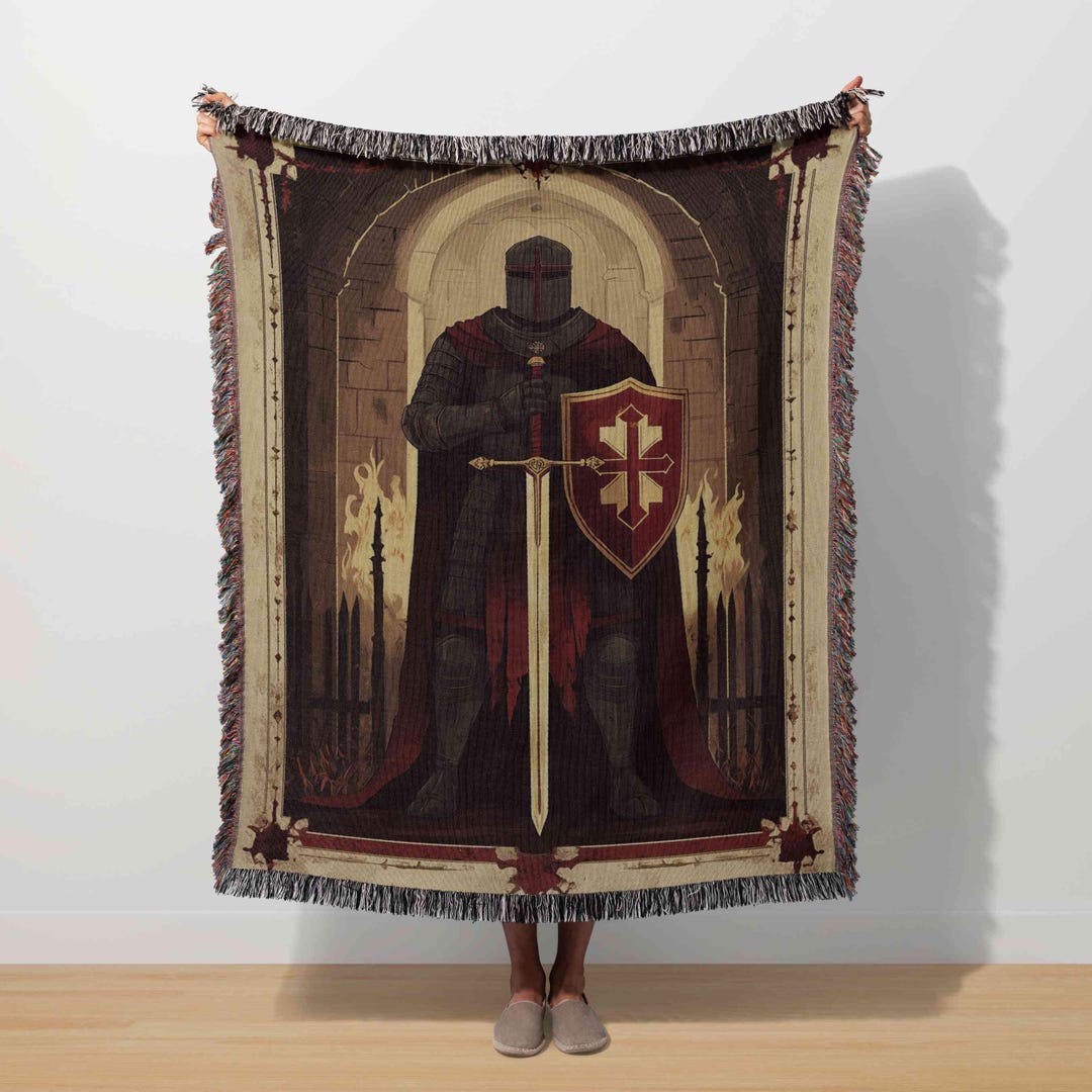 Medieval Knight, Woven Blanket, Chivalry Knights Throw, Medieval ...