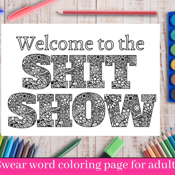 Sweary Coloring Page - Etsy