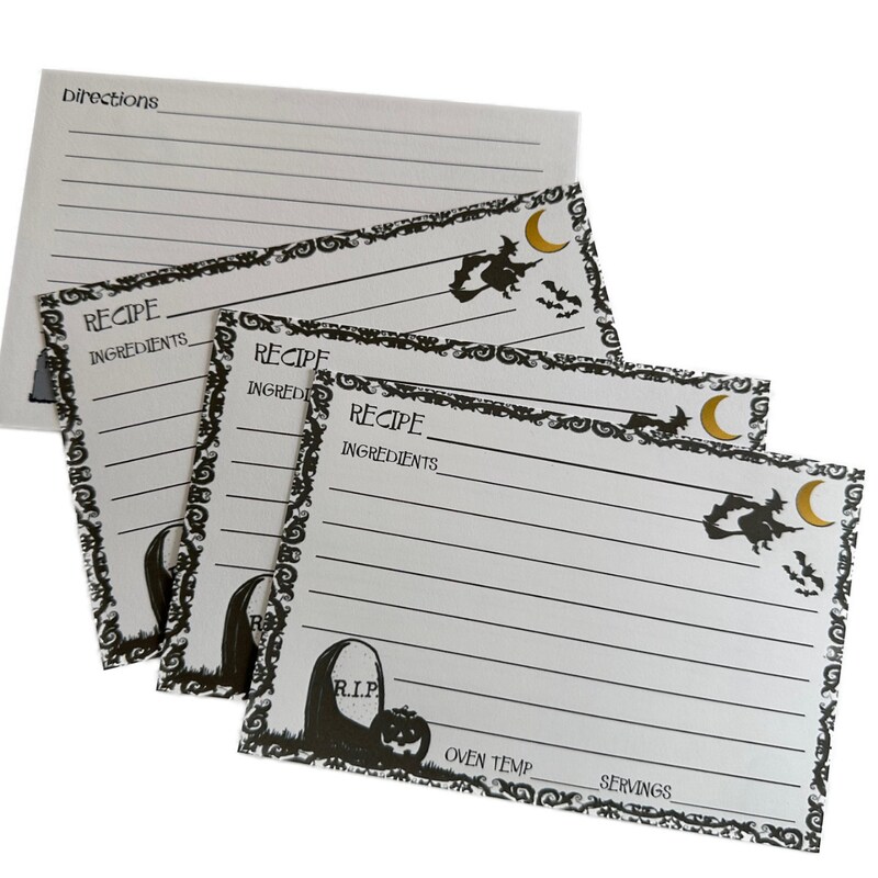 Halloween Recipe Cards - Etsy