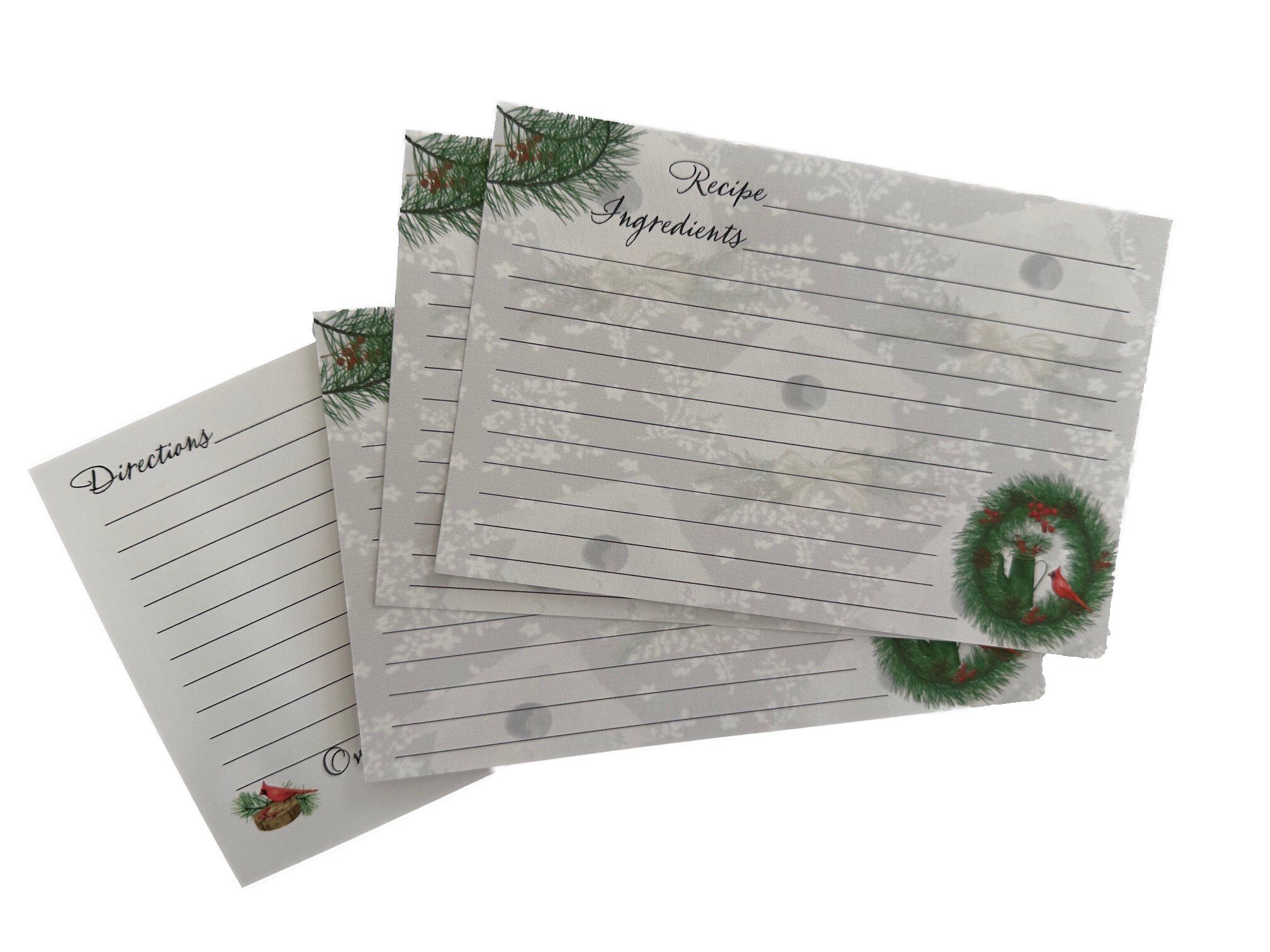 Cardinal Crossing Holiday 4x6 Recipe Card - Etsy
