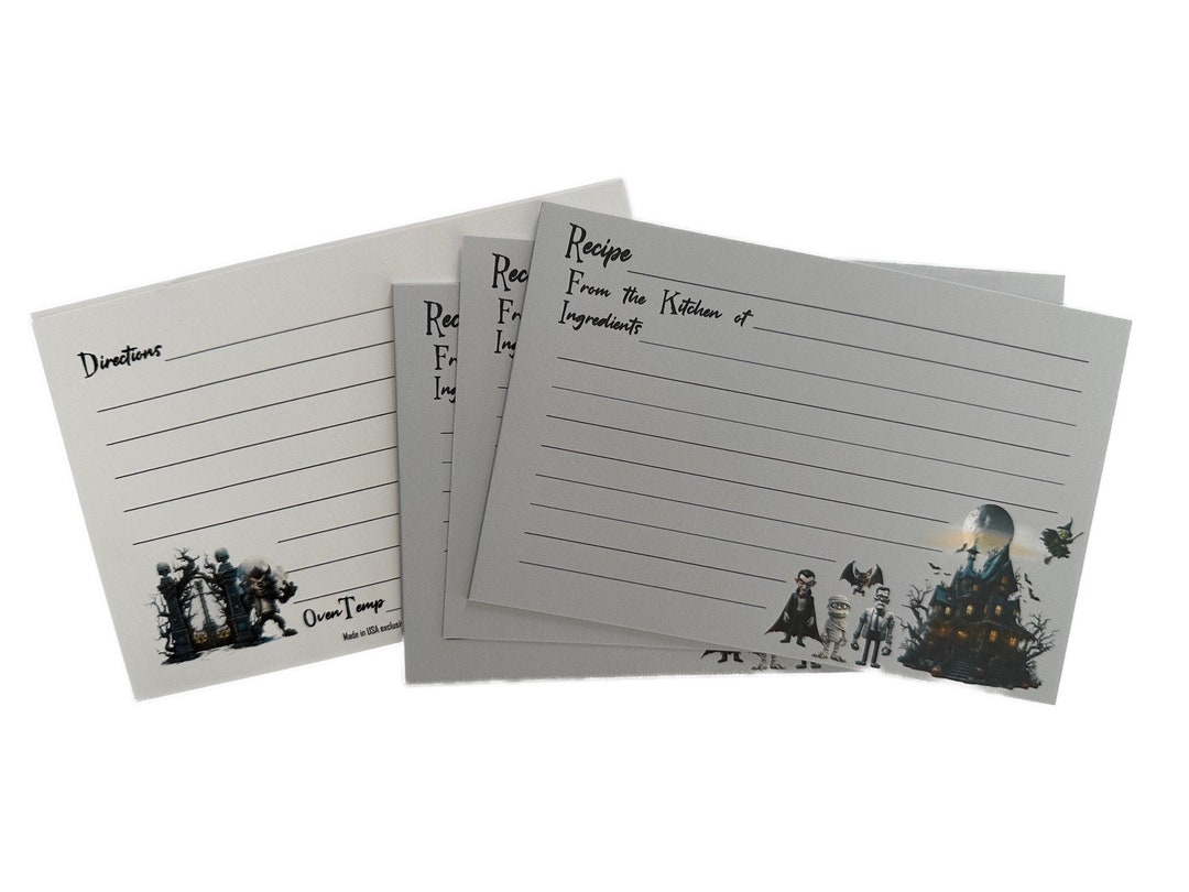 Fright Night Halloween 4x6" Recipe Card - Etsy