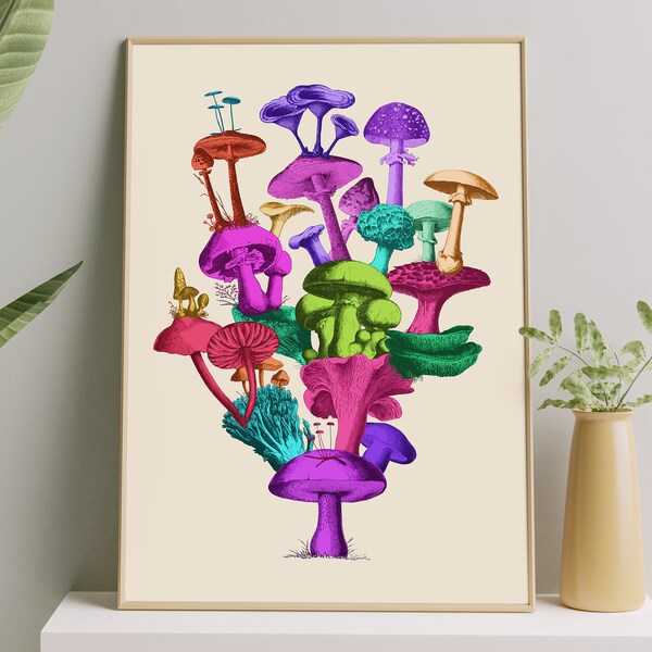Mushroom Print - Etsy UK