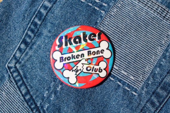 Skater Broken Bone Club Button 2.25 Inch Pinback Pin Back - Etsy