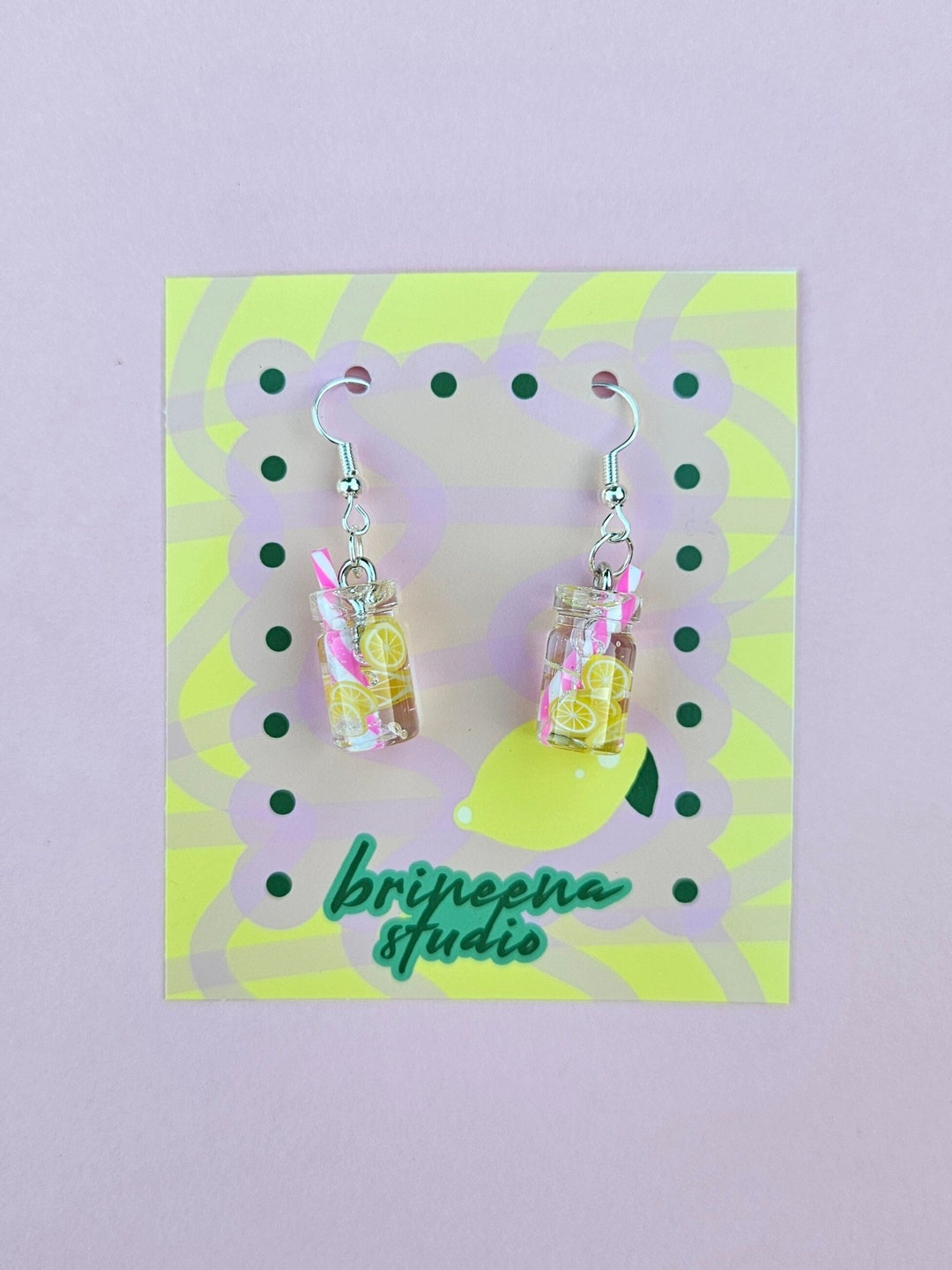 Lemon Drink Earrings Fruit Drink Earring Lemonade Summer Earring ...