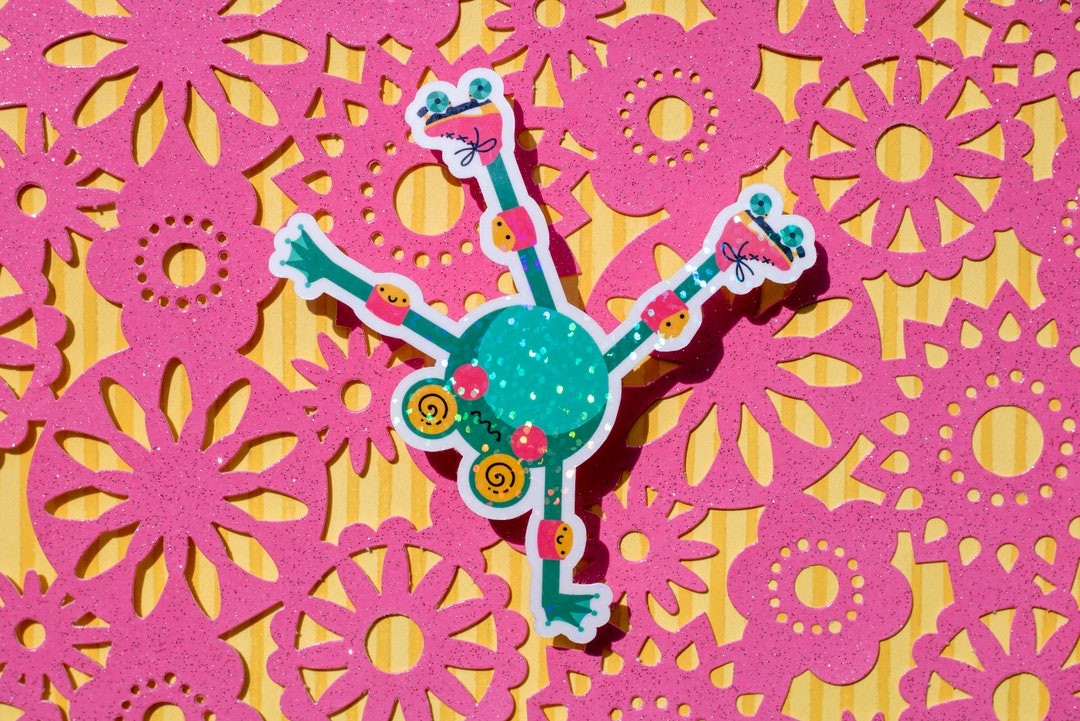 Handstand Skate Frog Holographic Sticker | Froggy Sticker | Cute Frog ...
