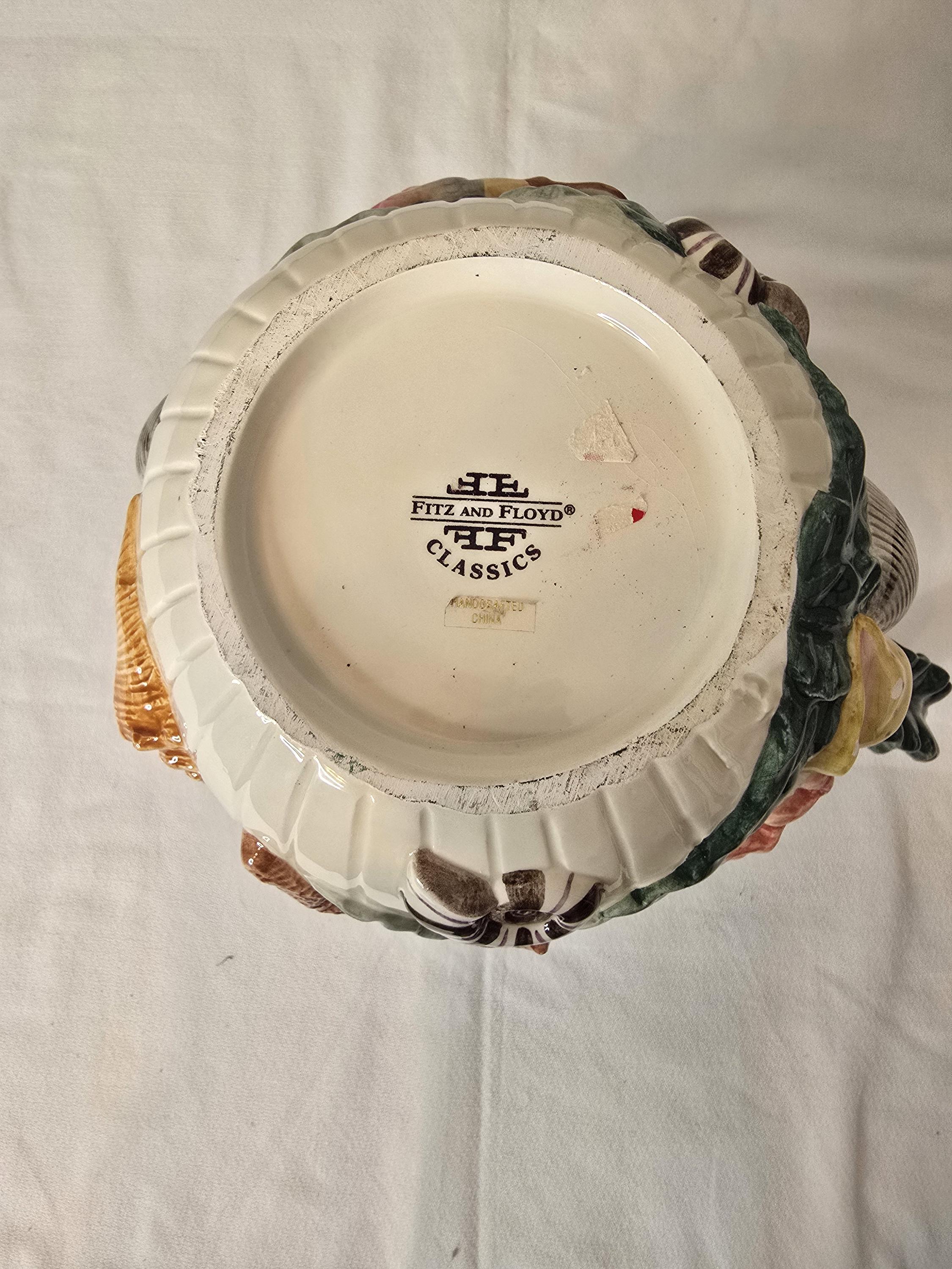 Fitz & Floyd Fish Market Pitcher Shells Starfish and Seaweed Handle 2 1 ...