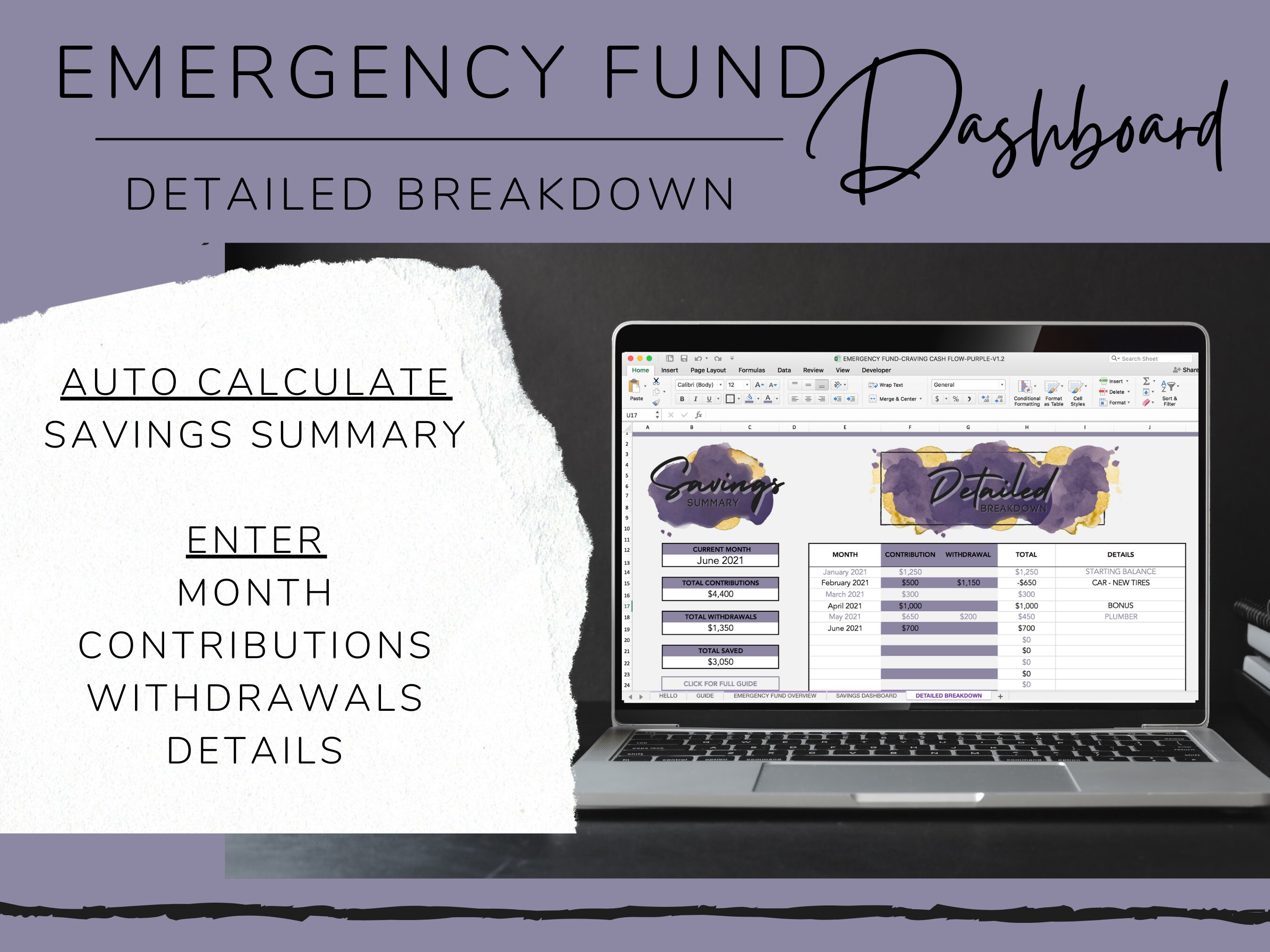 Emergency Fund Spreadsheet Emergency Fund Excel Dave Ramsey Calculator ...