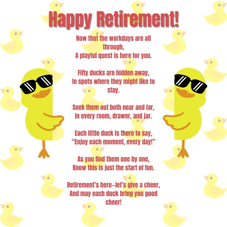Funny Retirement Duck Hunt Game: Poem & Wine Label Gift - Etsy