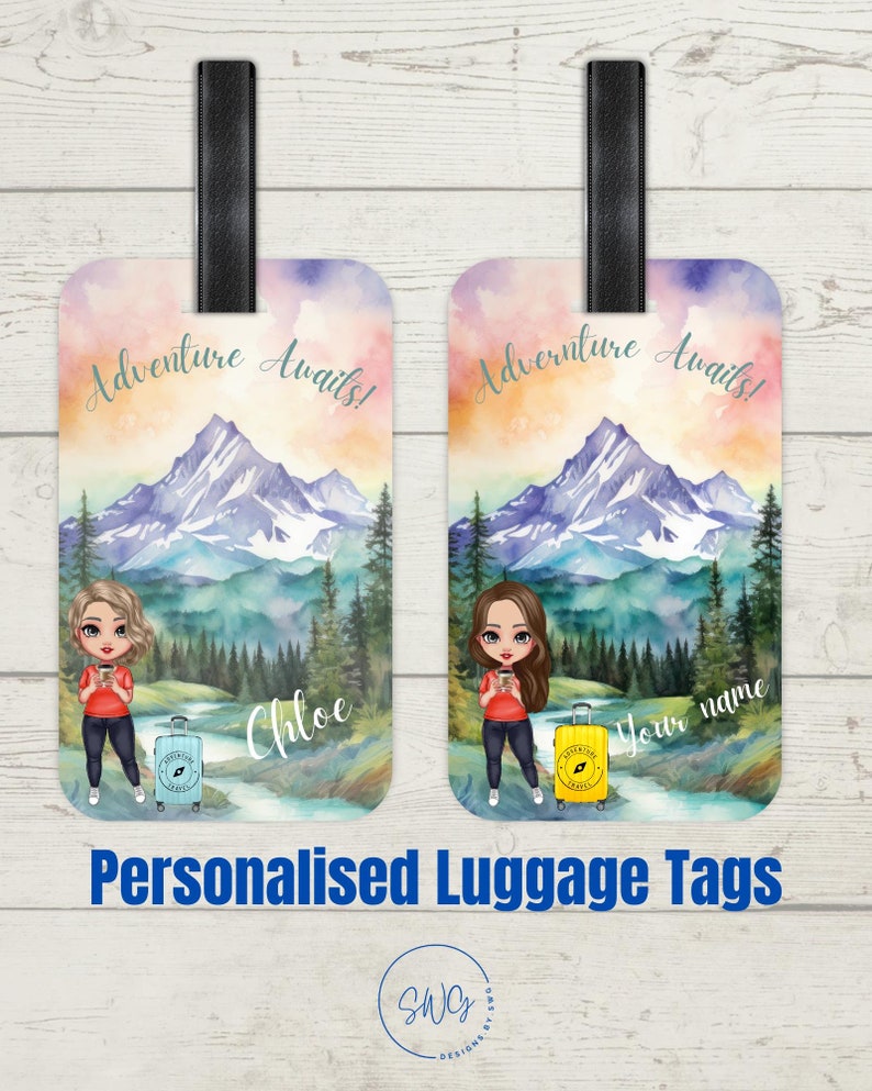Personalised Adventure Luggage Tag: Custom Character Travel Accessory ...