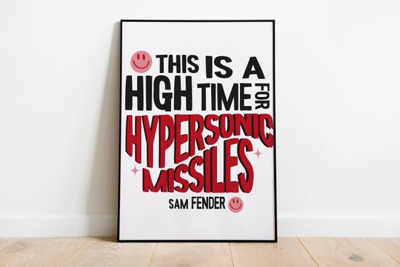 Hypersonic Missiles Sam Fender Poster Wall Art A5 A4 A3 - Etsy UK
