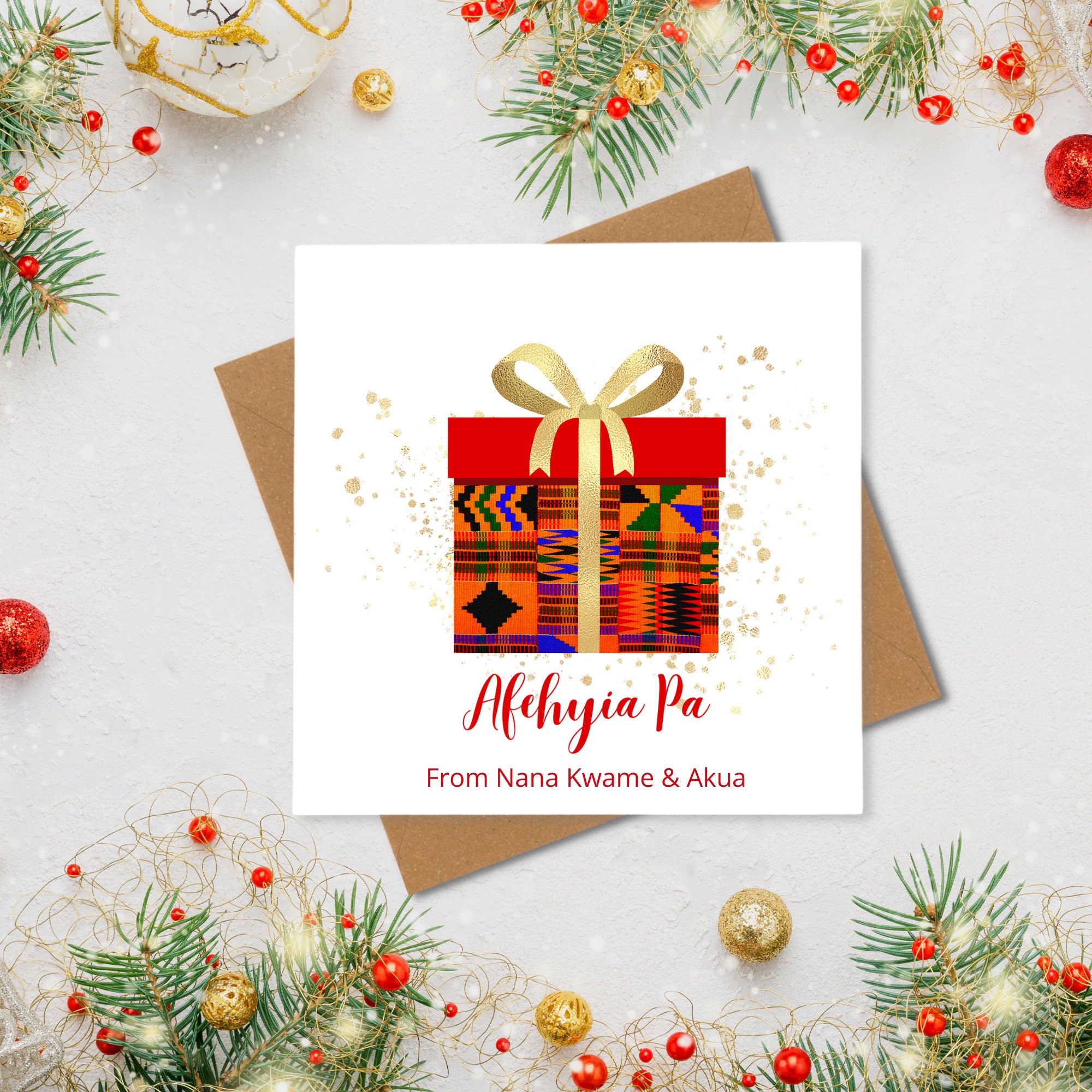 Personalised African Christmas Cards, Christmas Present Card, Ghana ...