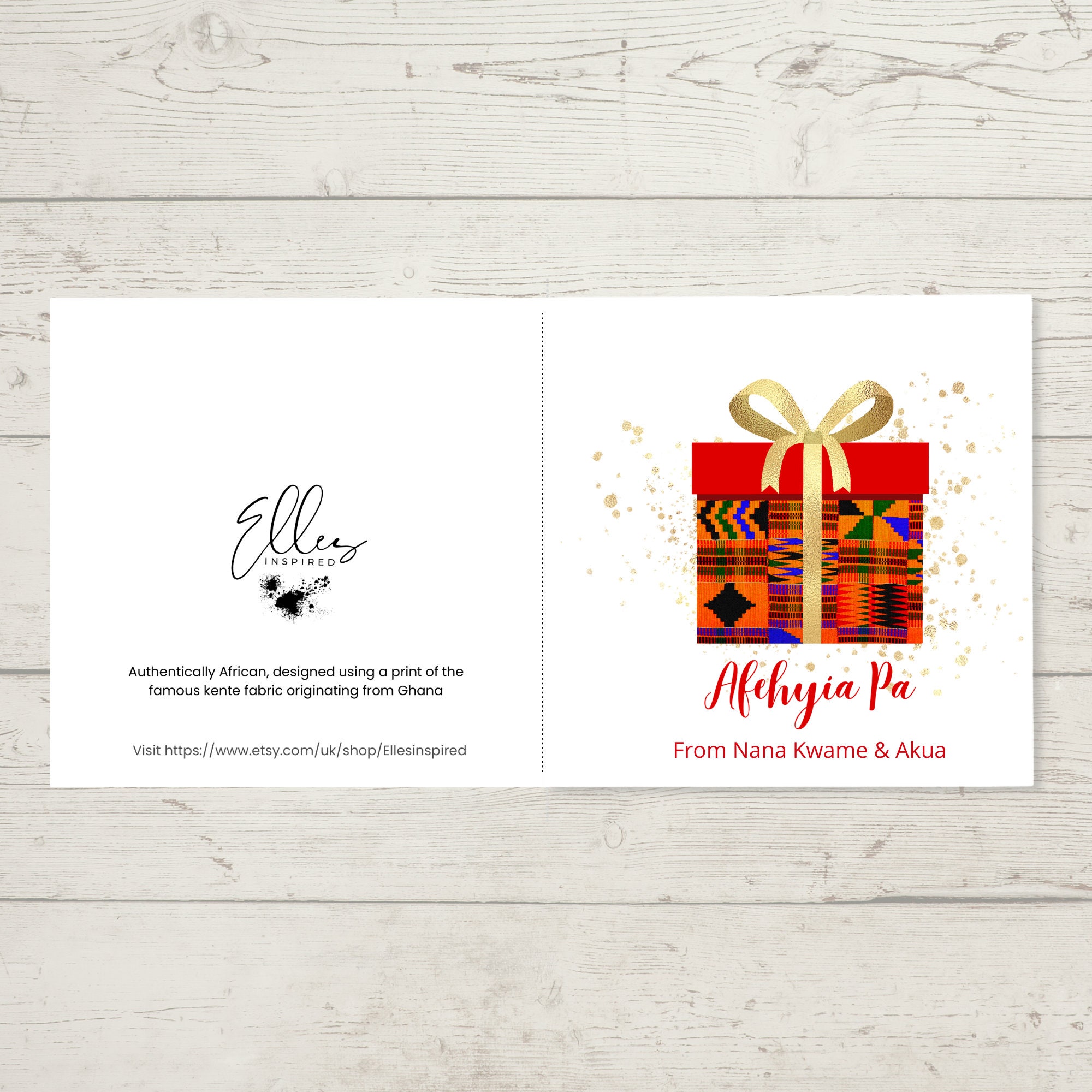 Personalised African Christmas Cards, Christmas Present Card, Ghana ...