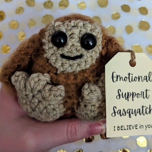 Emotional Support Sasquatch Crochet Bigfoot Big Foot Desk Buddy ...