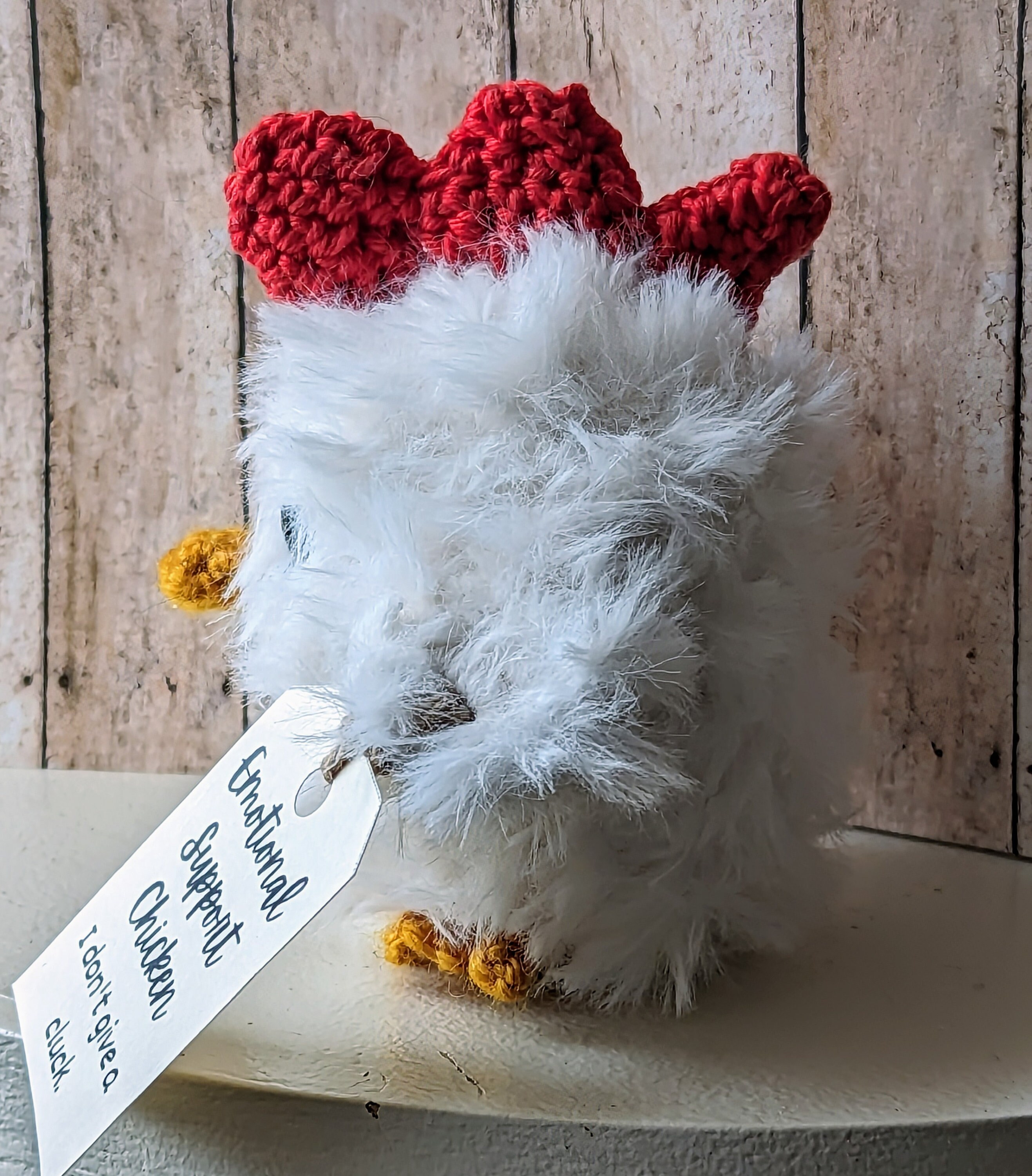 Emotional Support Chicken - Crochet Chicken Chick - Desk Buddy ...