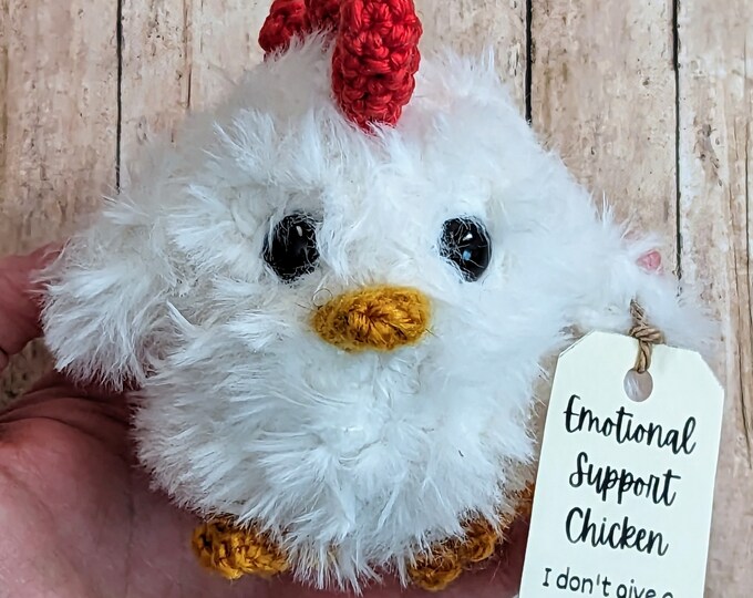 Emotional Support Chicken - Crochet Chicken Chick - Desk Buddy ...