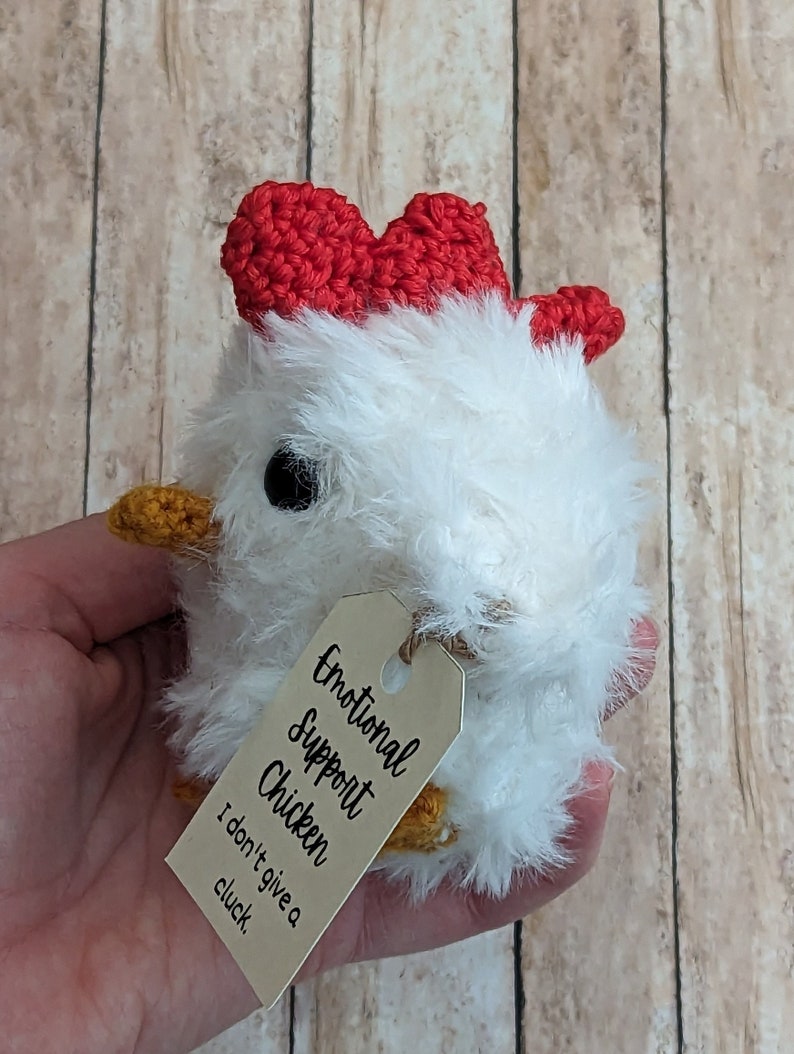 Emotional Support Chicken - Crochet Chicken Chick - Desk Buddy ...