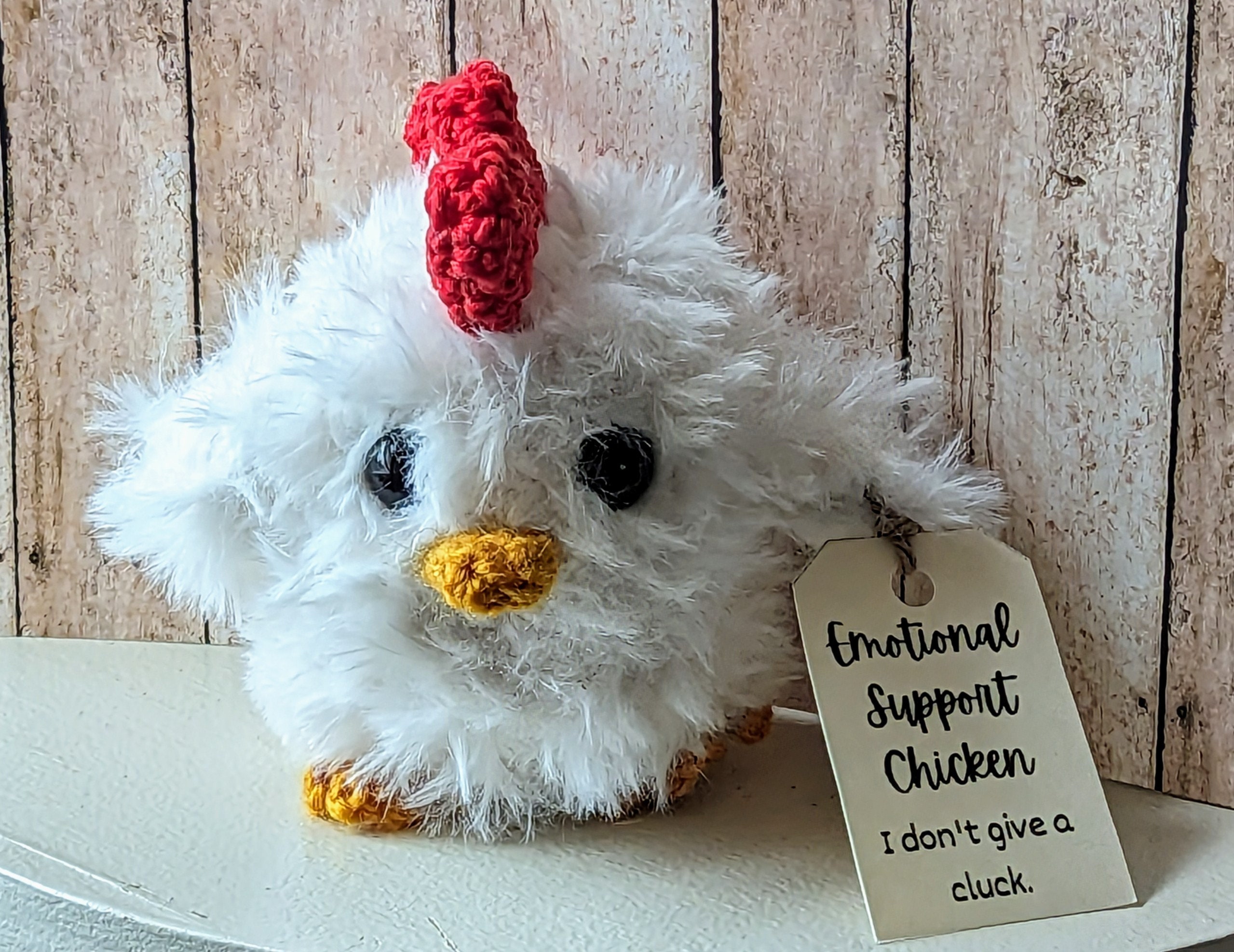 Emotional Support Chicken - Crochet Chicken Chick - Desk Buddy ...