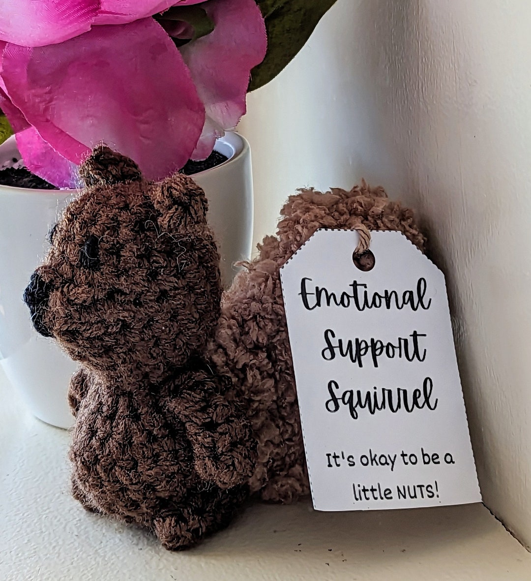 Emotional Support Squirrel Desk Buddy Accessory Positive Message Funny Gift Office Gift for ...