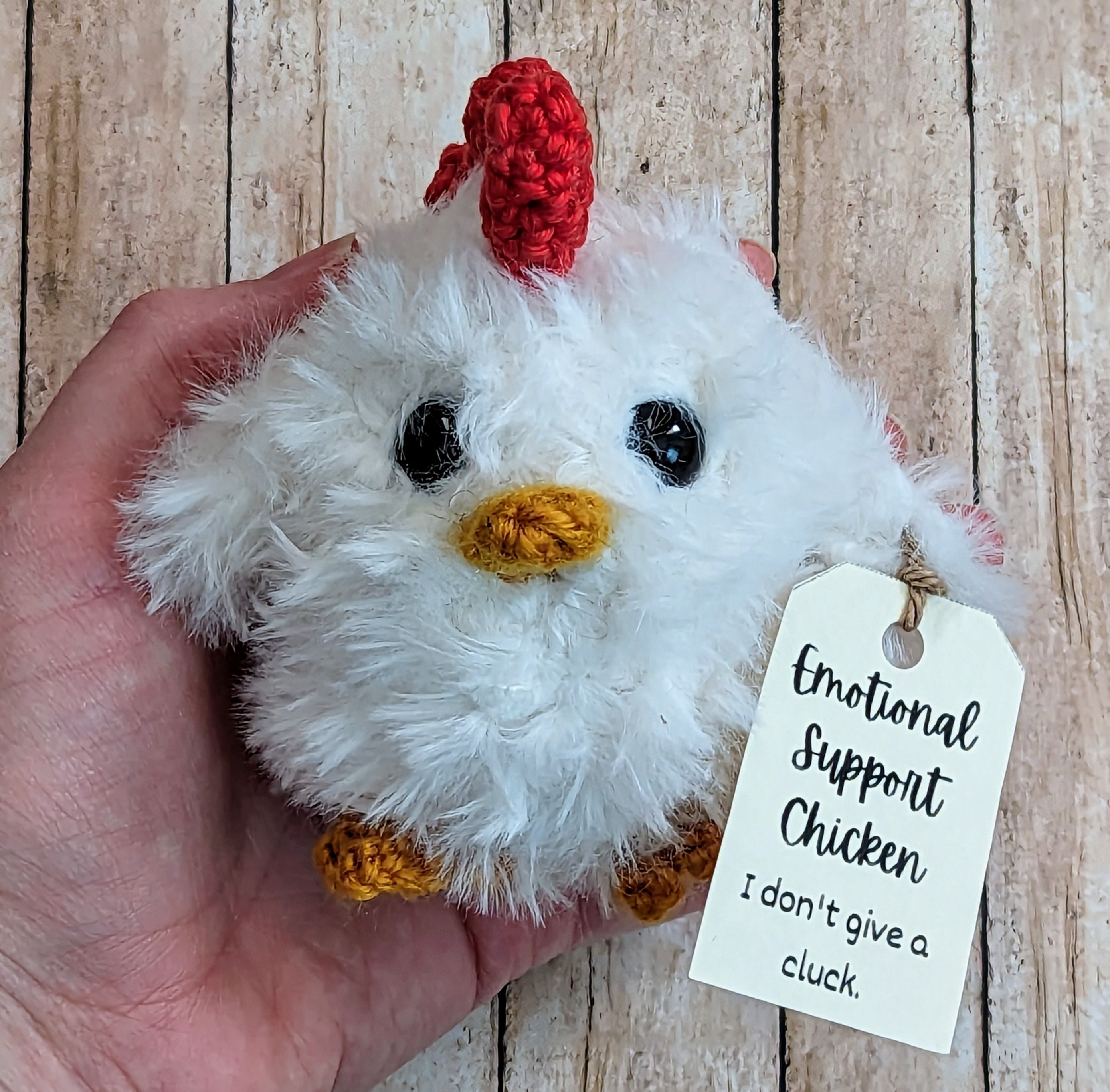 Emotional Support Chicken - Crochet Chicken Chick - Desk Buddy ...