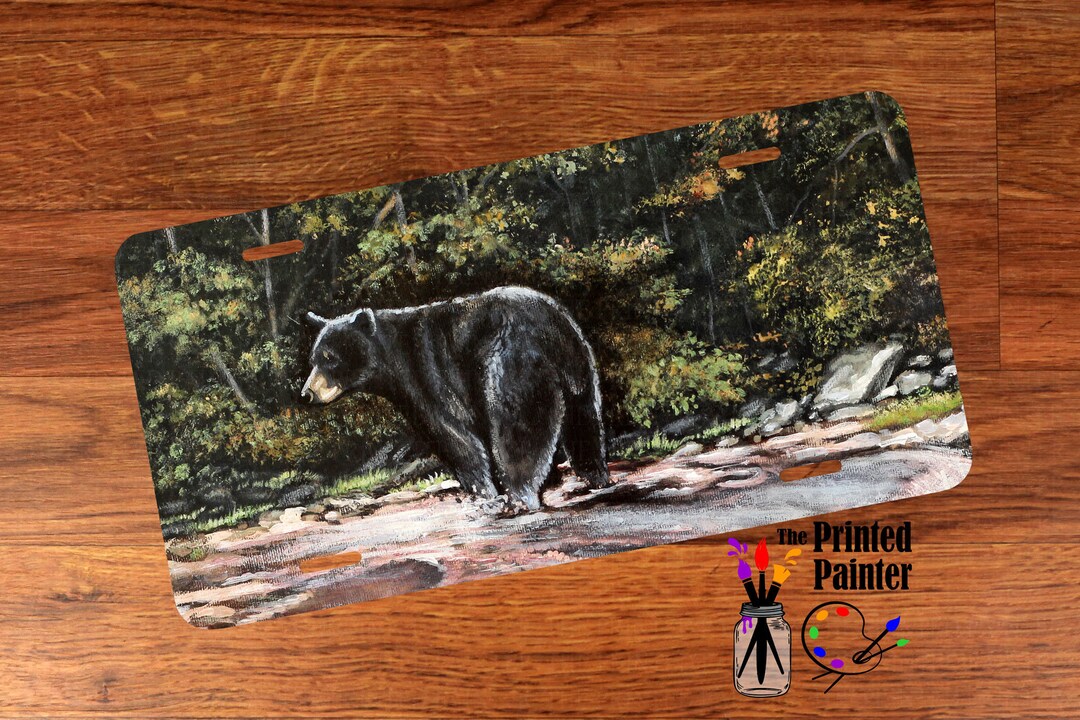 Bear License Plate, License Plate Bear, Black Bear Front License Plate ...