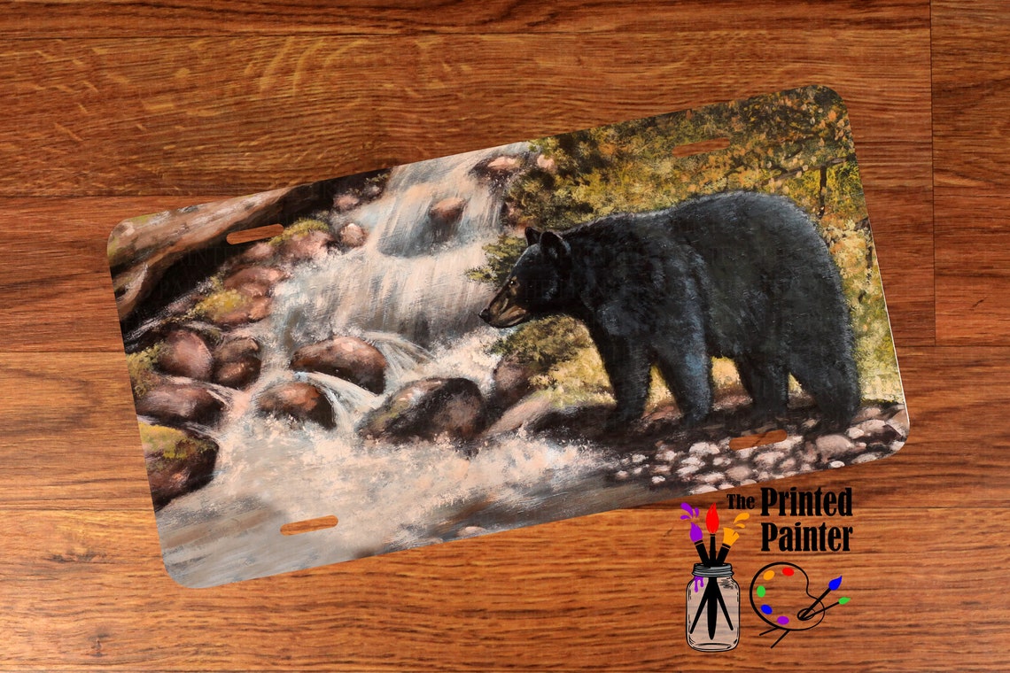 Bear License Plate License Plate Bear Black Bear Front | Etsy