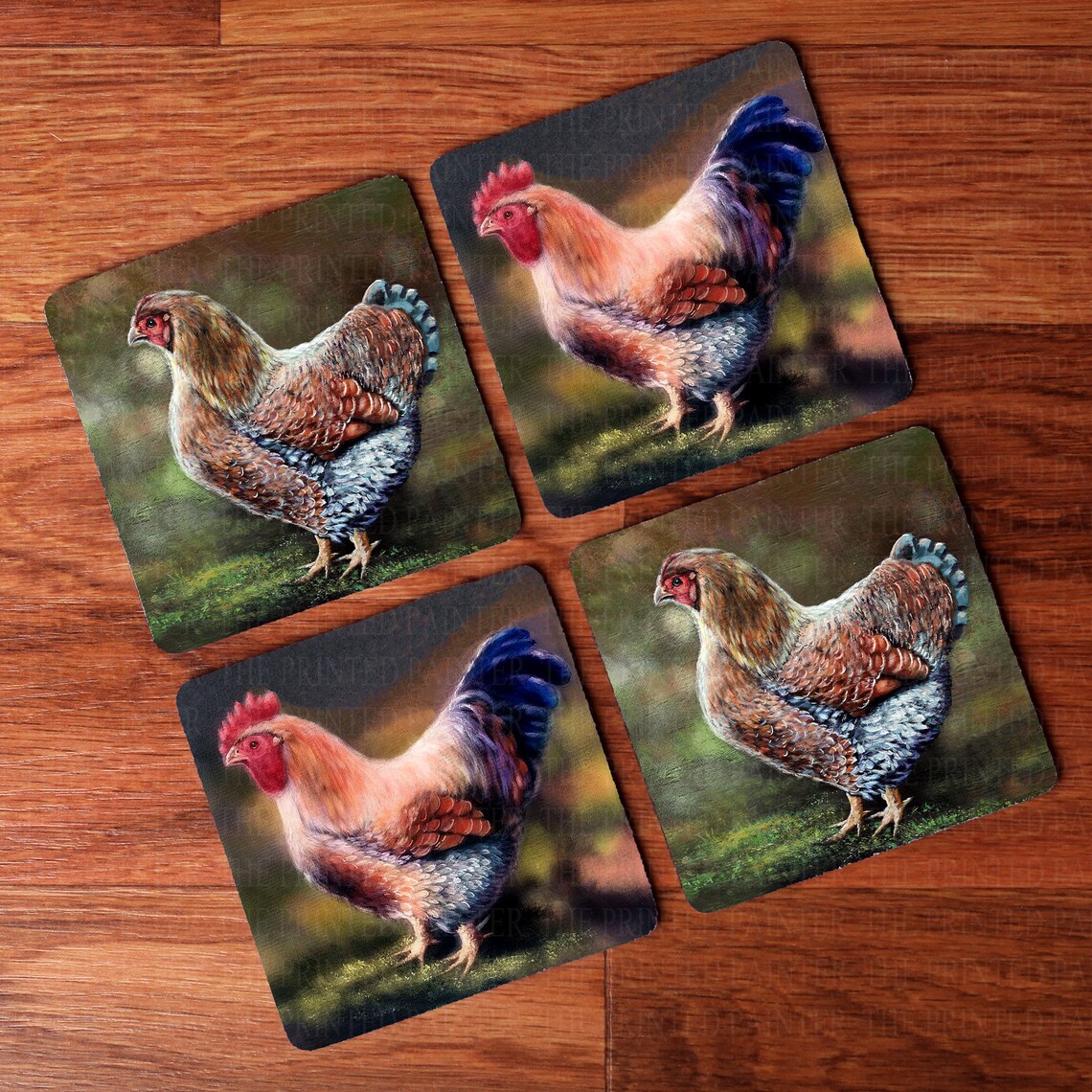 Mug Coasters / Chicken and Rooster Coaster / is There a Crazy - Etsy