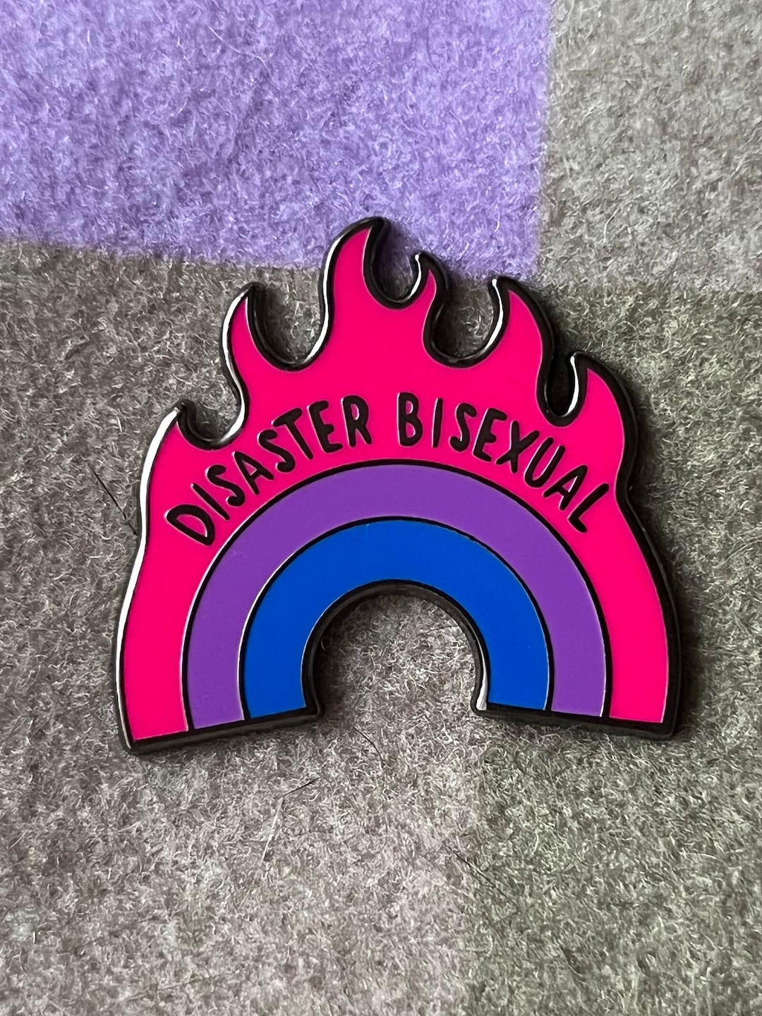 Disaster Bisexual Pin - Etsy UK