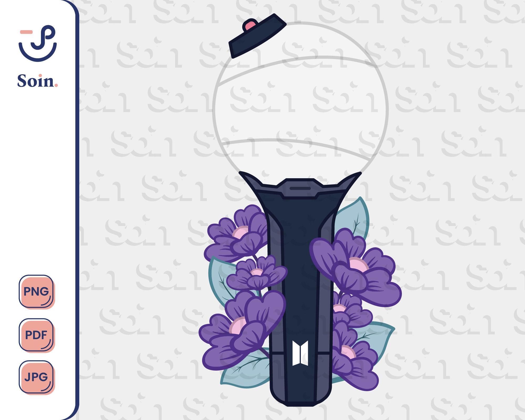 BTS Army Bomb Floral Printable Png Jpg Pdf BTS Army Bomb - Etsy
