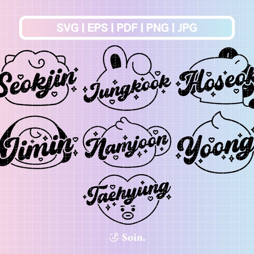 BTS Svg Eps Pdf Jpg Png BTS Member Lightstick Decal Vector - Etsy