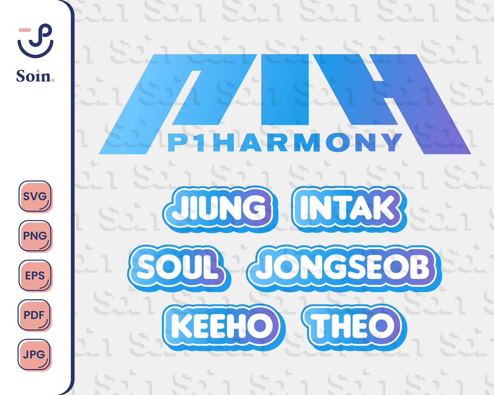 P1Harmony Logo Svg Png Pdf Jpg Eps / P1Harmony Member / | Etsy México