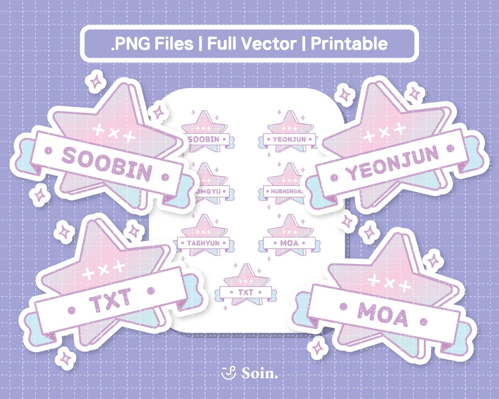 TXT Png Stickers Printable TXT Clipart Vector Files Kpop - Etsy