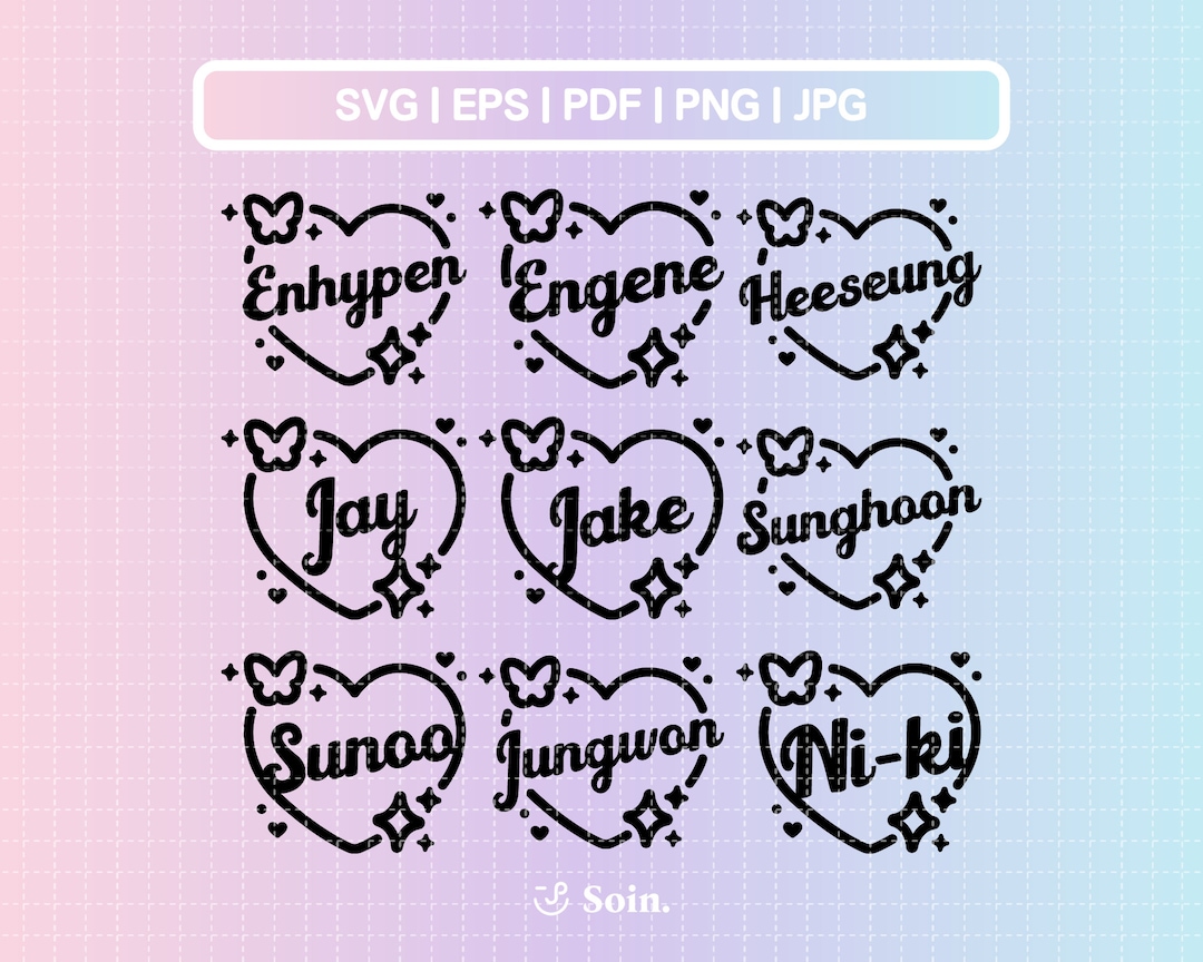 Enhypen Engene Svg Eps Pdf Jpg Png Enhypen Member Lightstick Stickers ...