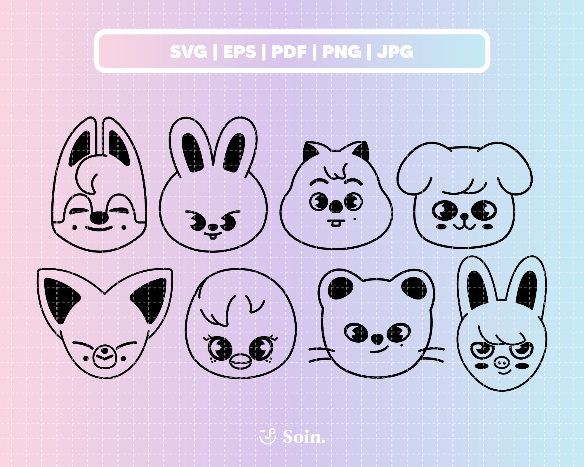Stray Kids Svg Png Pdf Jpg Eps Stray Kids Member - Etsy Finland